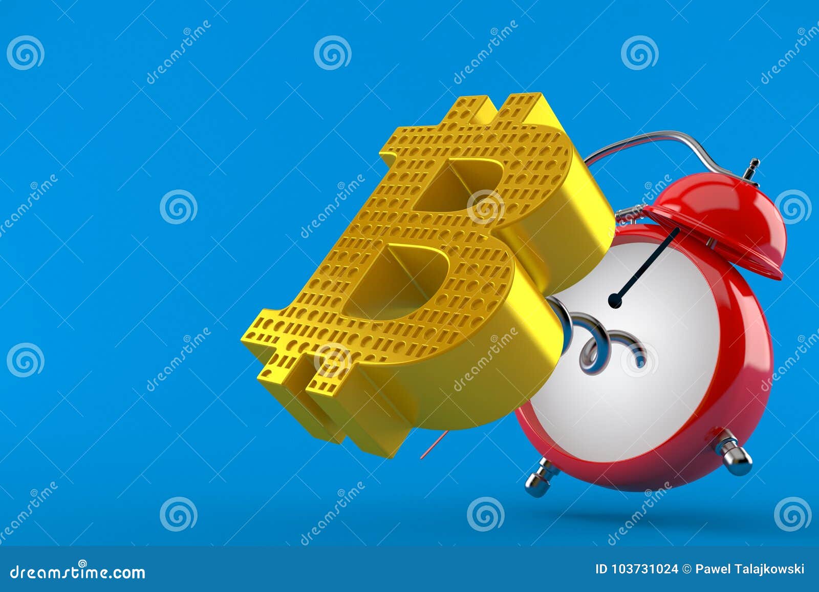 Bitcoin Symbol with Alarm Clock Stock Illustration - Illustration of ...