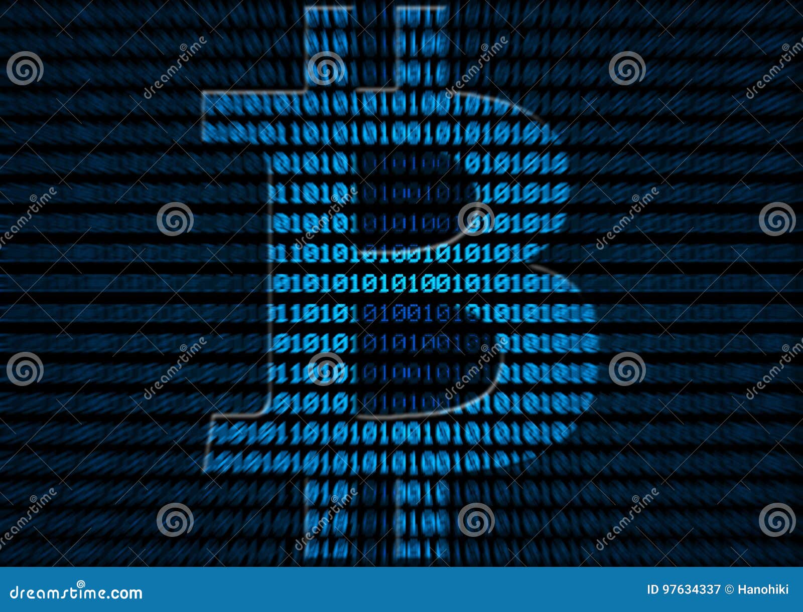 Bitcoin Symbol on Binary Code Background , Cryptocurrency Stock Illustration - Illustration of ...