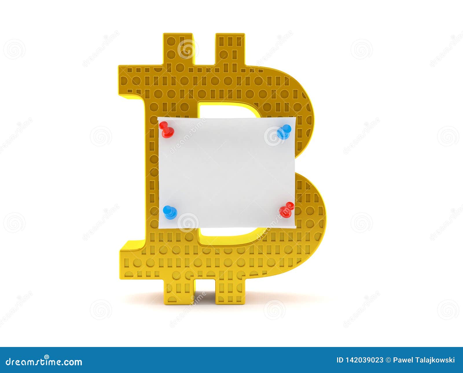 Bitcoin Symbol with Blank Note Stock Illustration - Illustration of ...