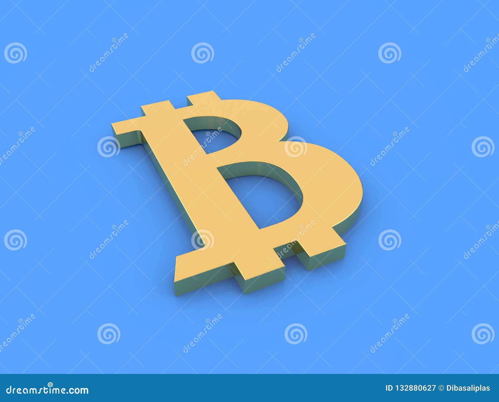 Bitcoin Symbol on a Blue Background. Stock Illustration - Illustration ...