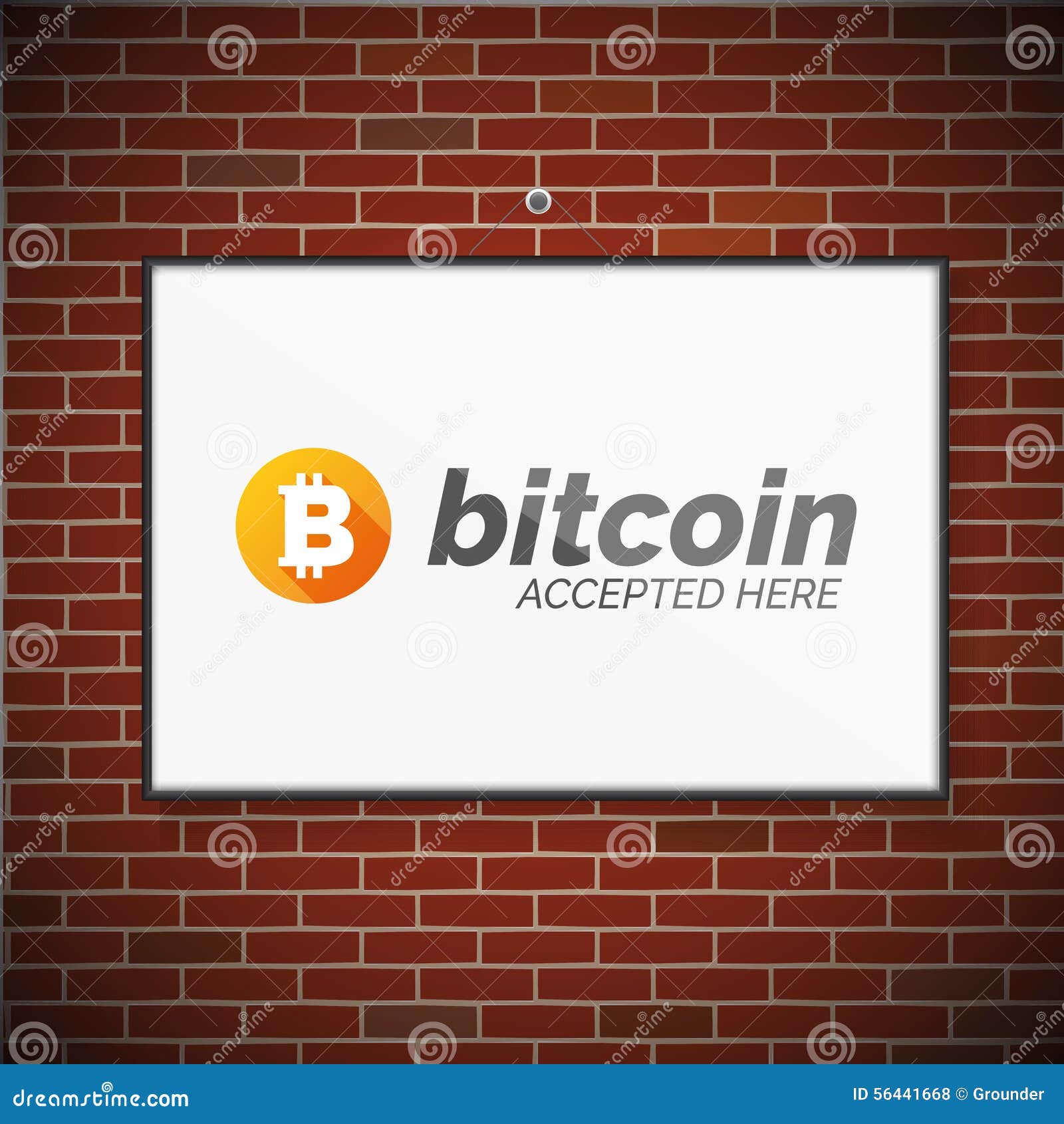 Bitcoin Symbol on Brick Wall Stock Vector - Illustration of emblem ...
