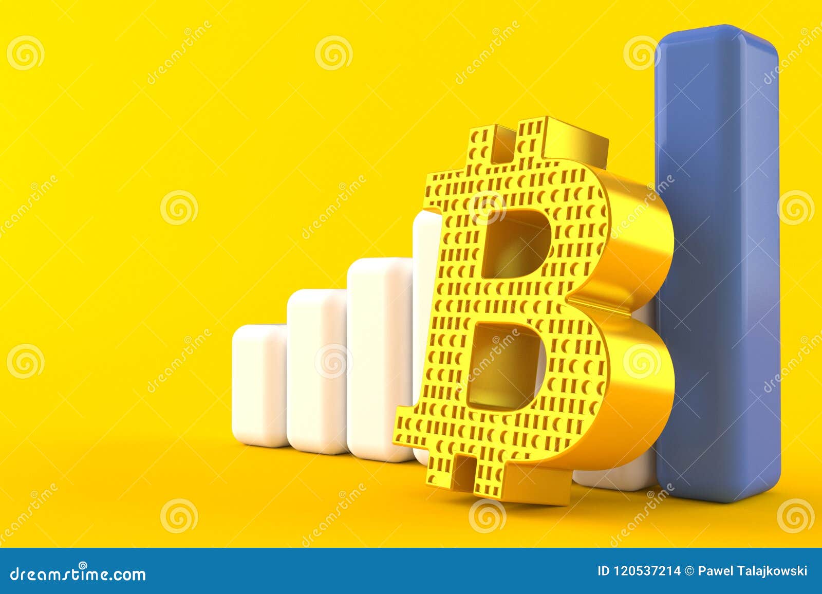 Bitcoin symbol with chart stock illustration. Illustration of crypto ...