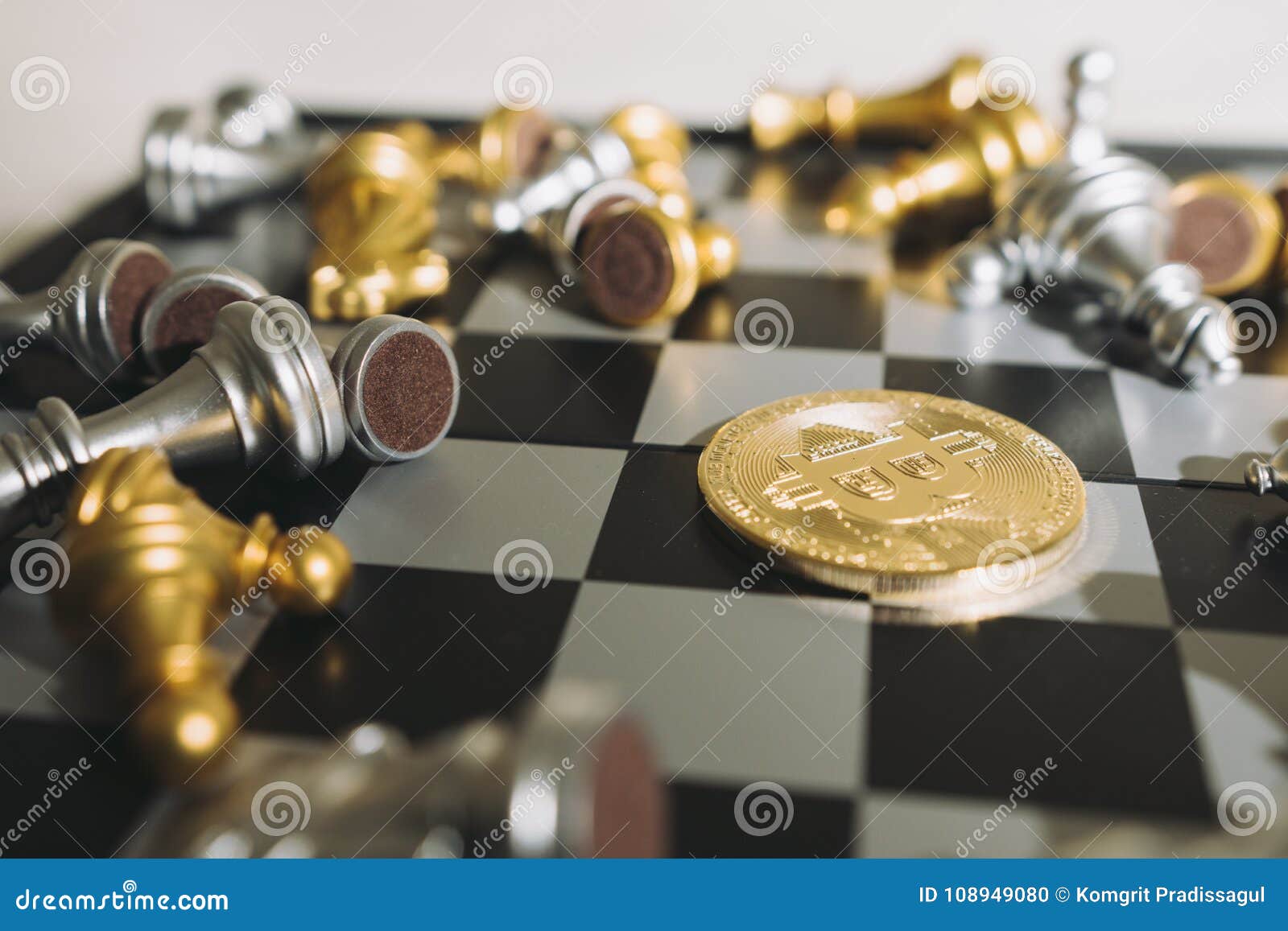 Bitcoin Symbol on Chess Board Game Stock Photo - Image of book, credit ...