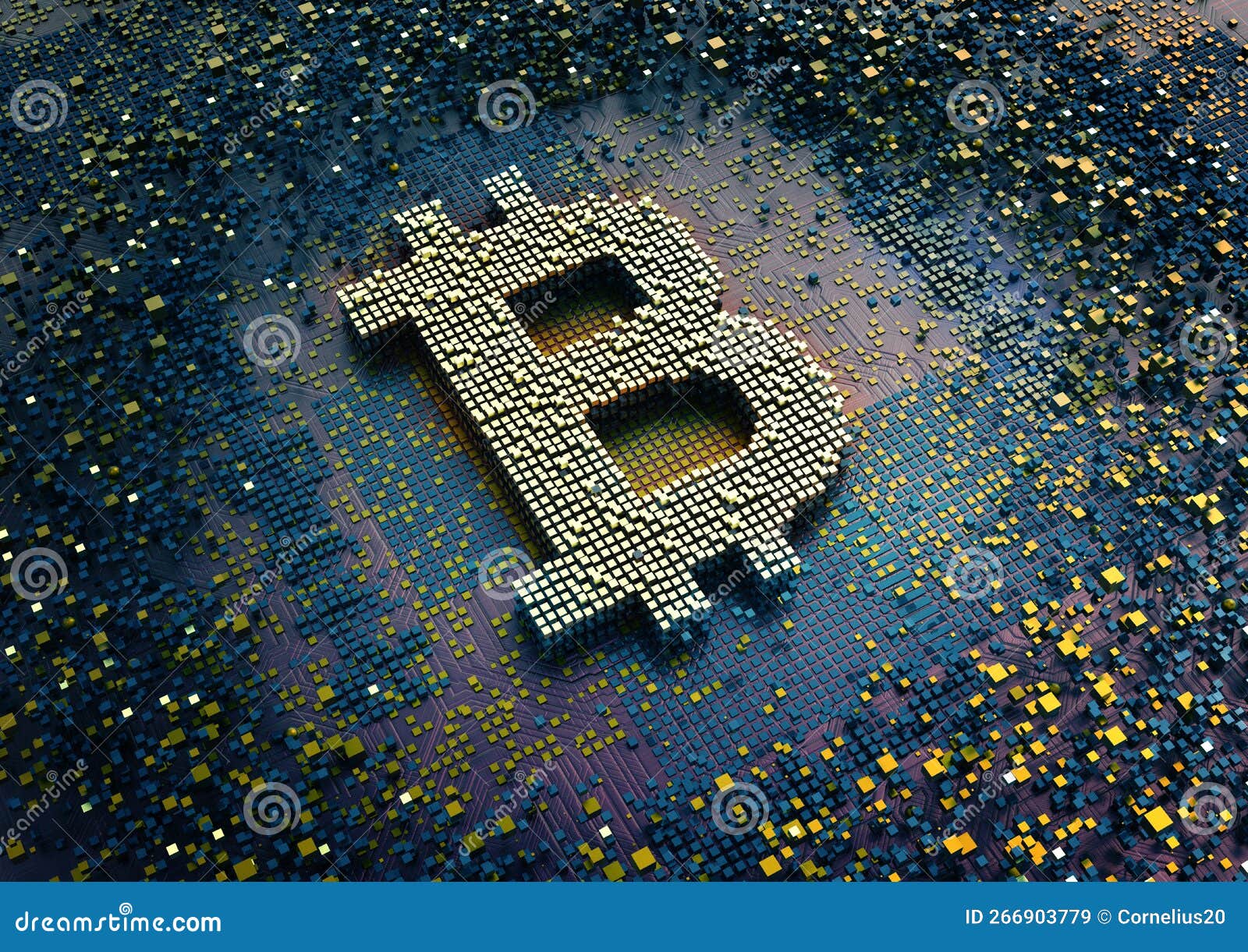 Bitcoin Symbol On Futuristic Tech Background Stock Image ...