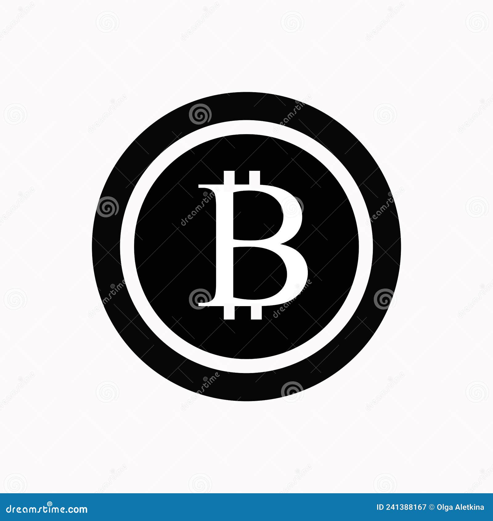 Bitcoin Symbol Icon, Black and White Design. Crypto Payment. Vector ...