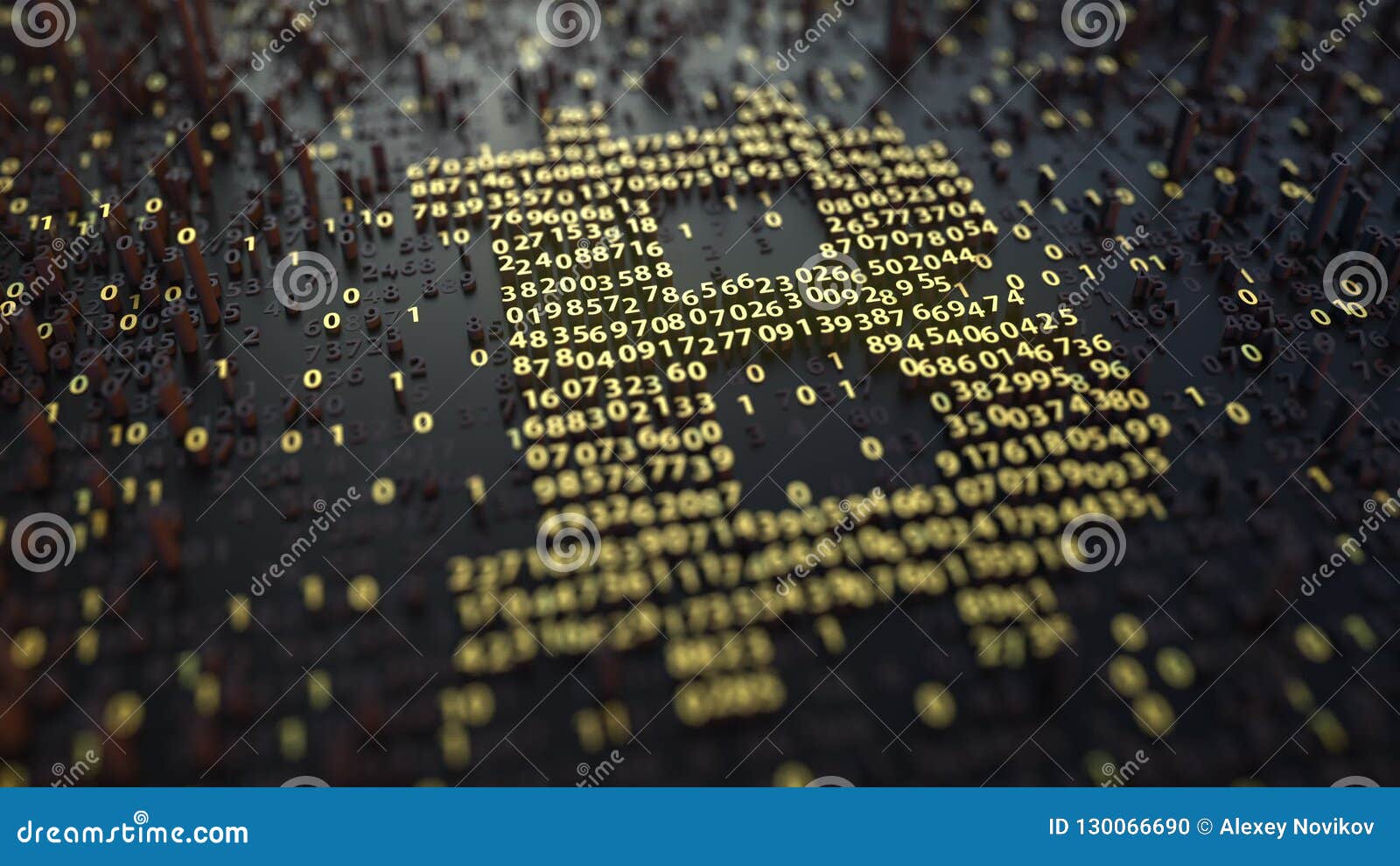 Bitcoin Symbol Made of Golden Numbers Stock Footage - Video of closeup ...
