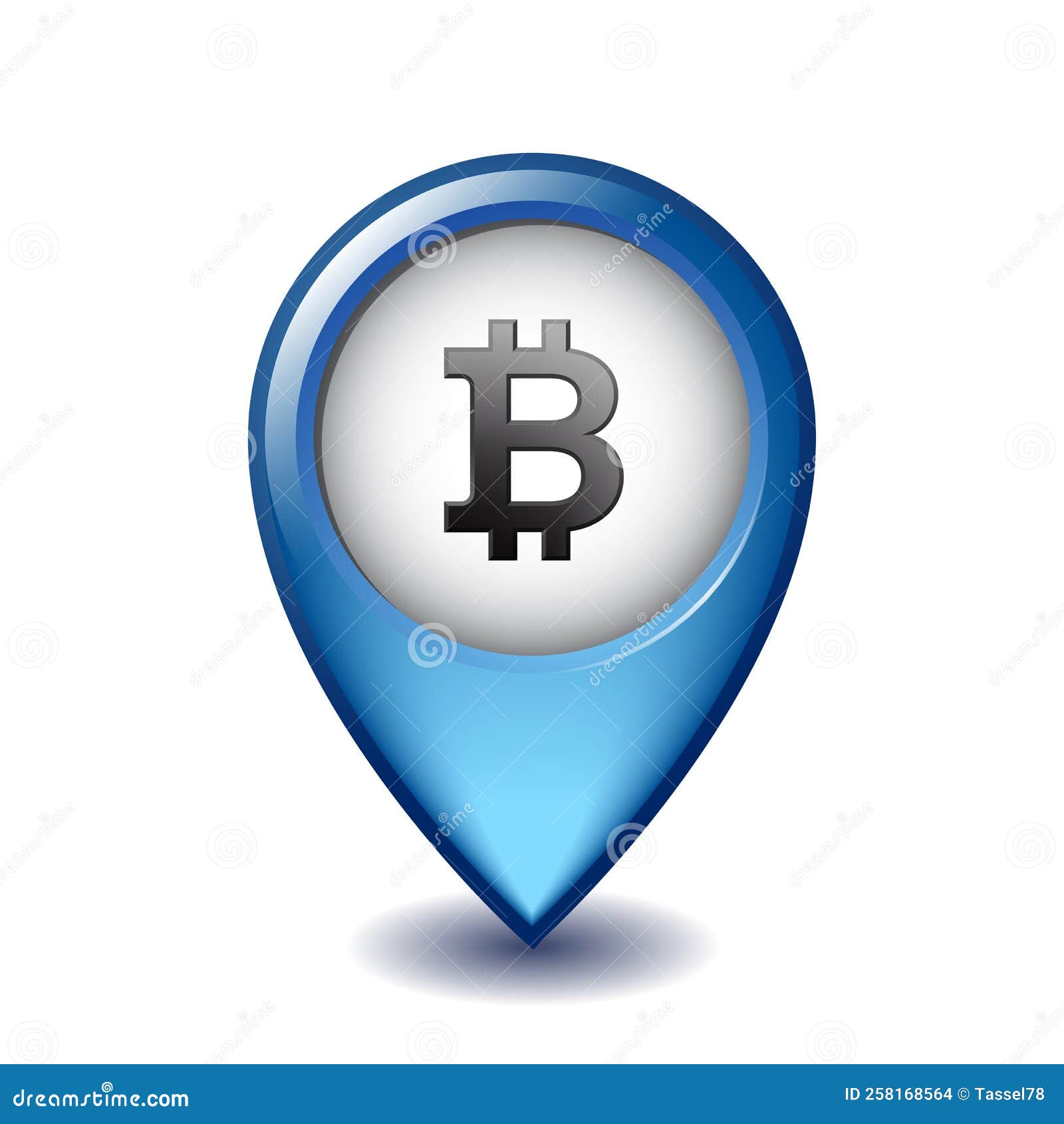 Bitcoin Symbol on Mapping Marker Vector Icon. Stock Vector ...