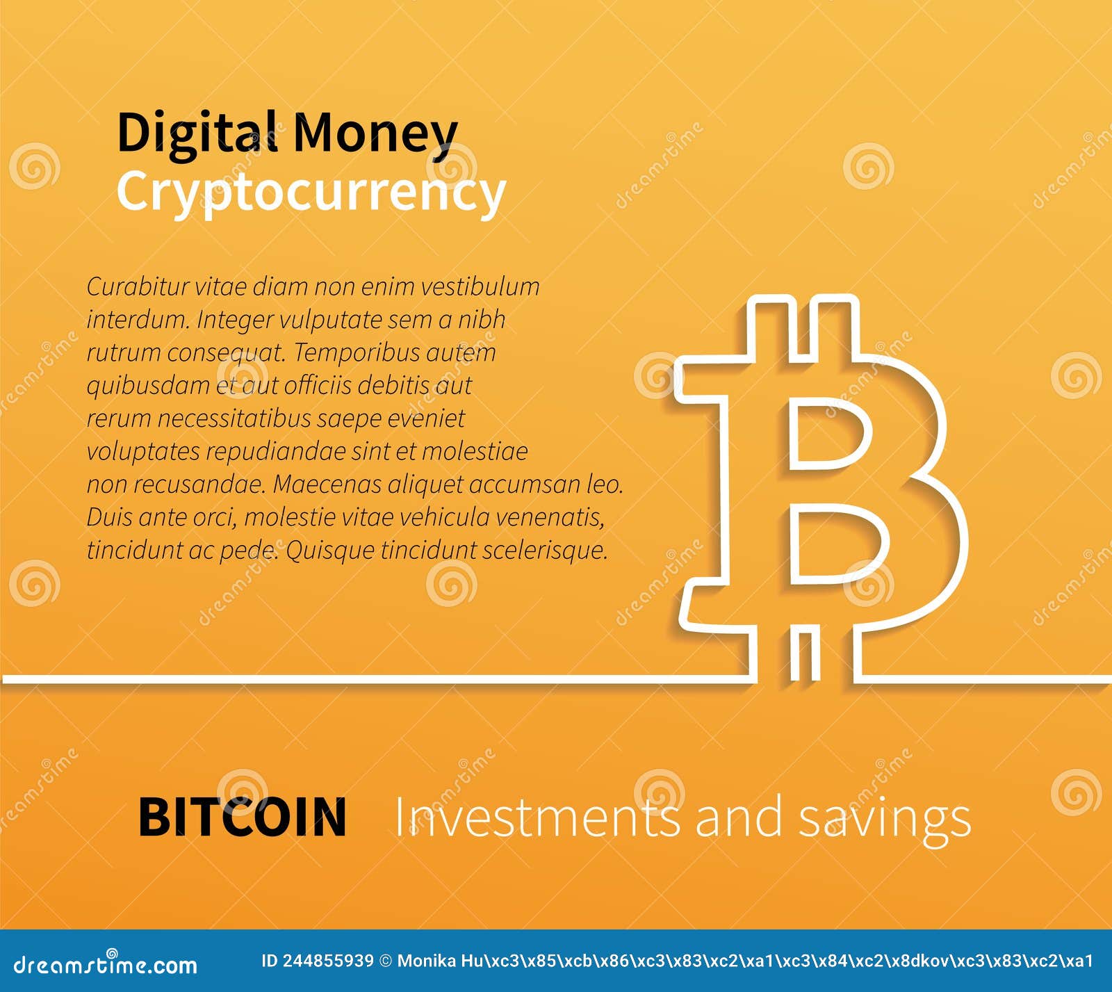 Bitcoin Symbol, Orange Background Stock Vector - Illustration of ...