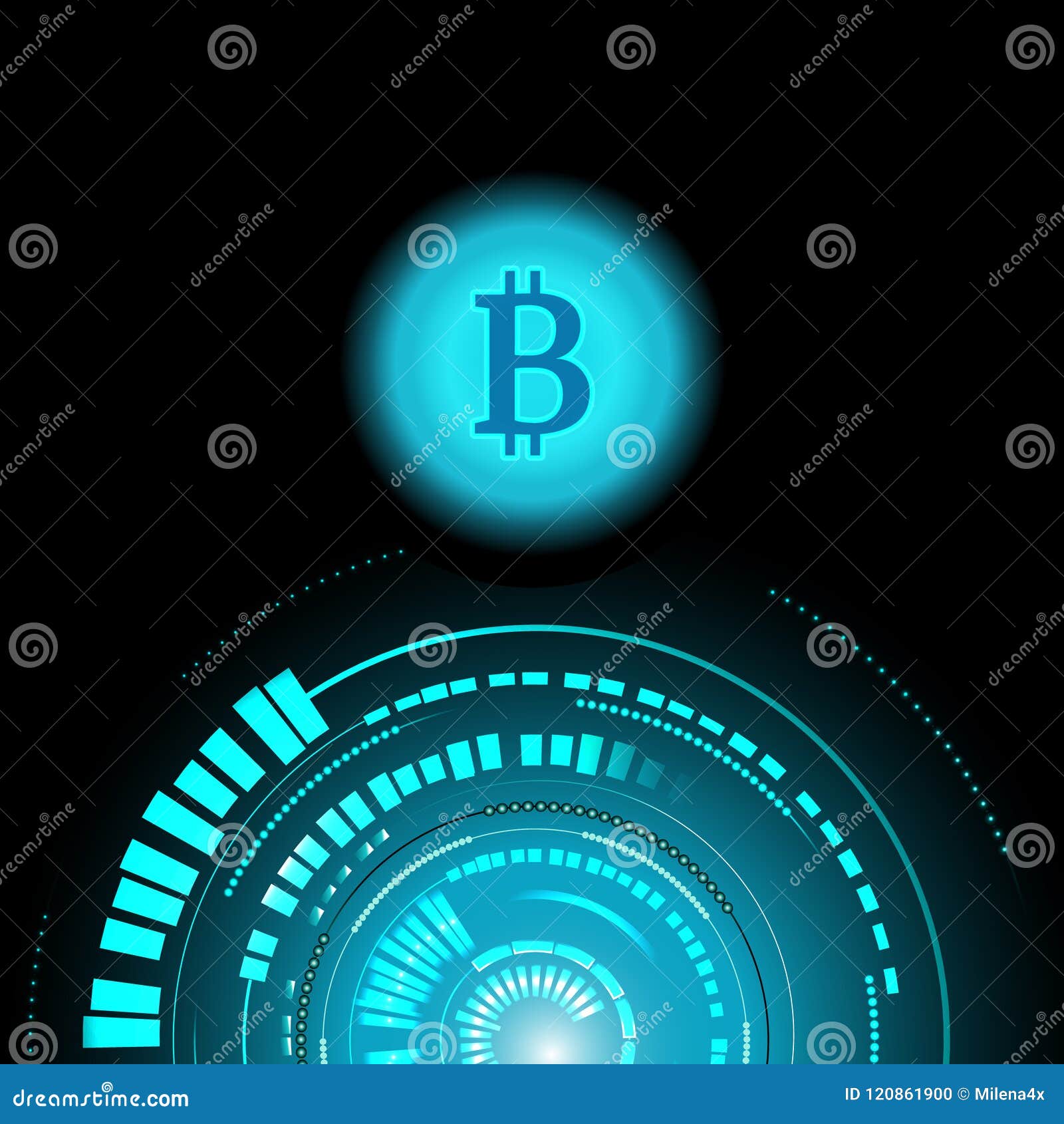Bitcoin Symbol and Price Chart. Cryptocurrency Concept Stock Vector ...