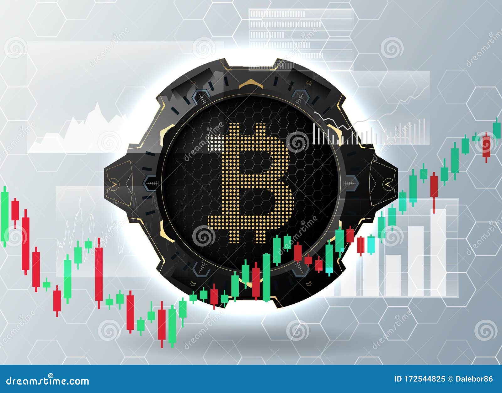 Bitcoin Symbol and Price Chart Stock Vector - Illustration of ...
