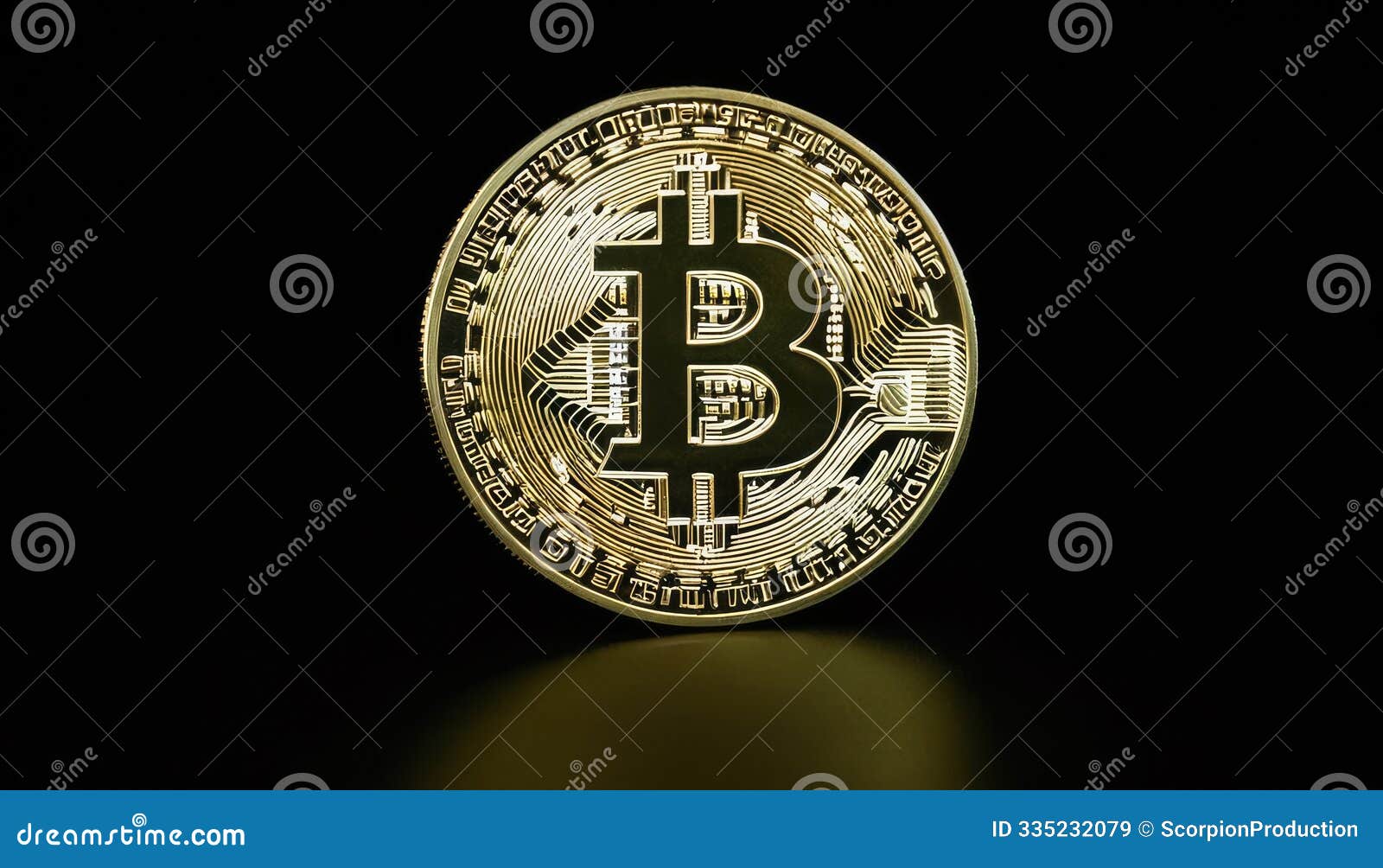 Bitcoin Symbol with Shadow on Black Background Stock Image - Image of ...