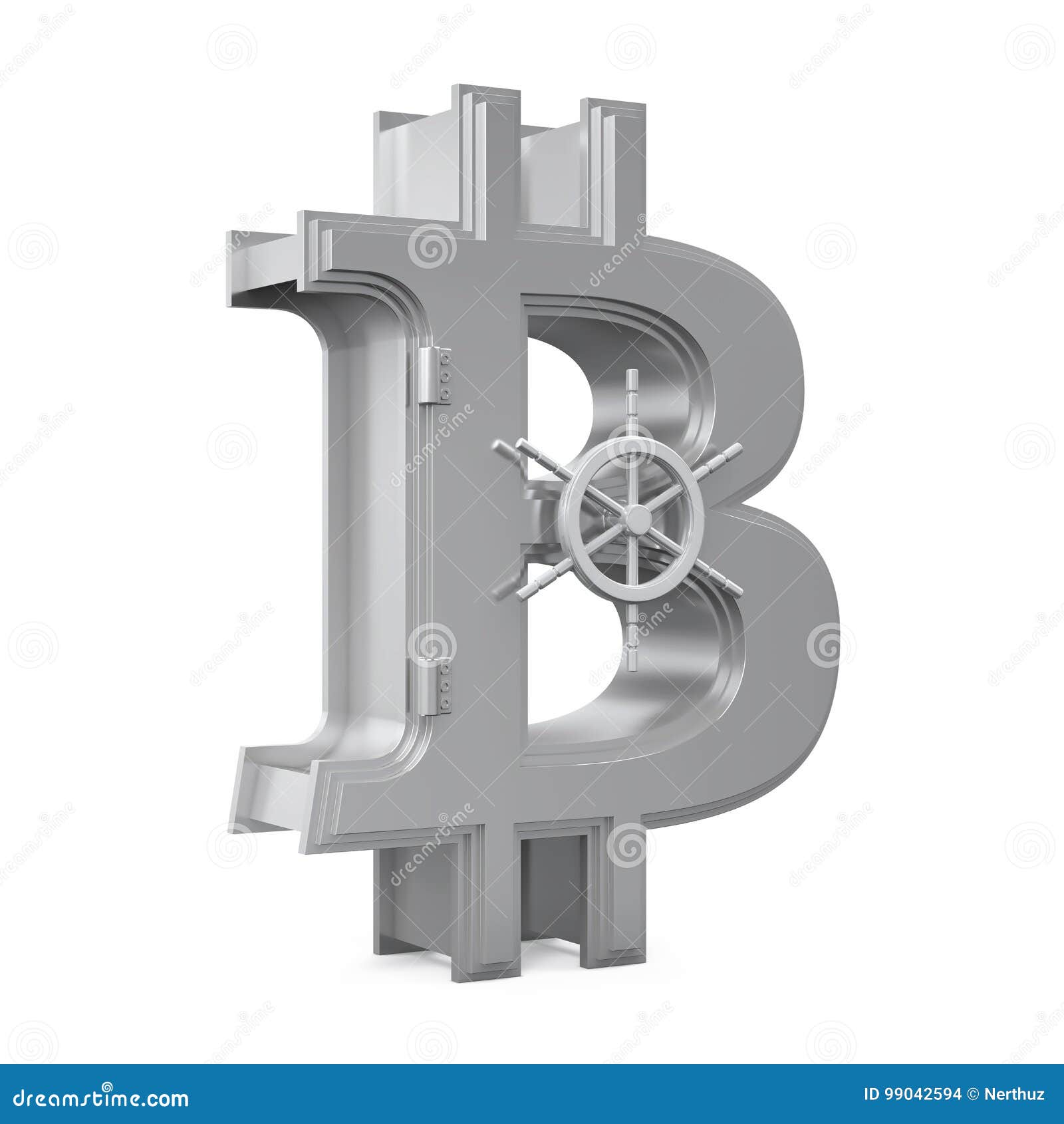 Bitcoin Symbol Vault Isolated Stock Illustration - Illustration of coin ...