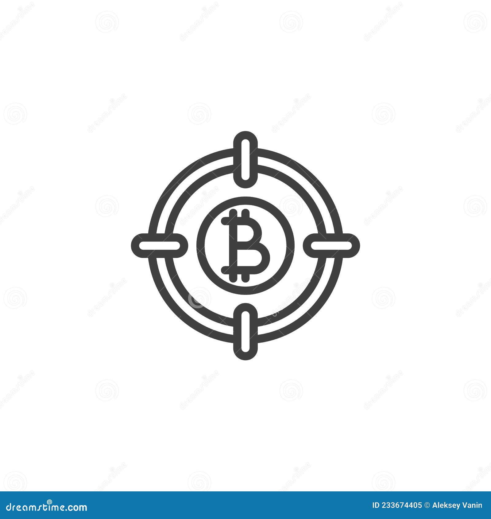 Bitcoin target line icon stock illustration. Illustration of clipart ...