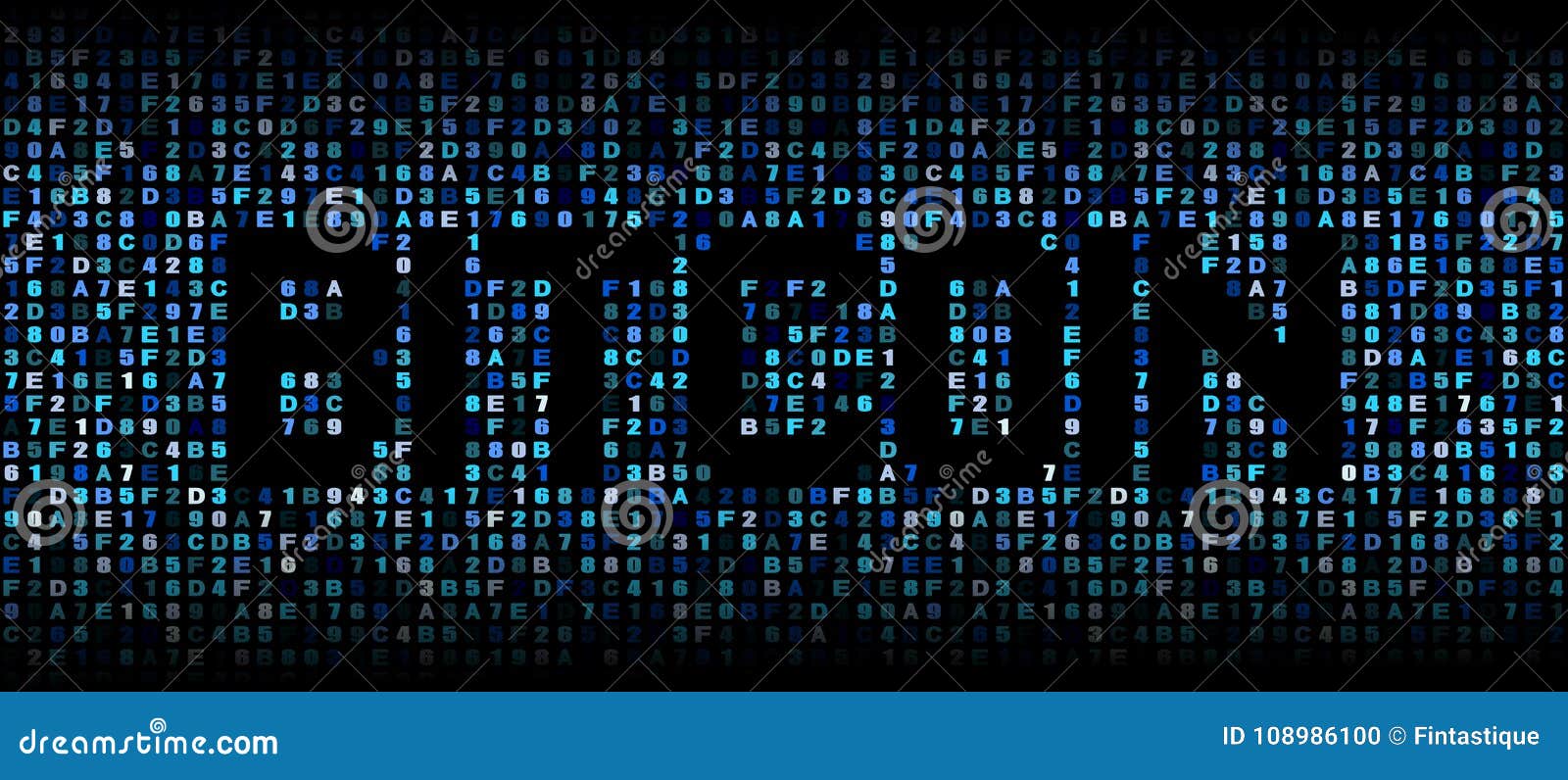 Bitcoin Text on Hex Code Illustration Stock Illustration - Illustration ...