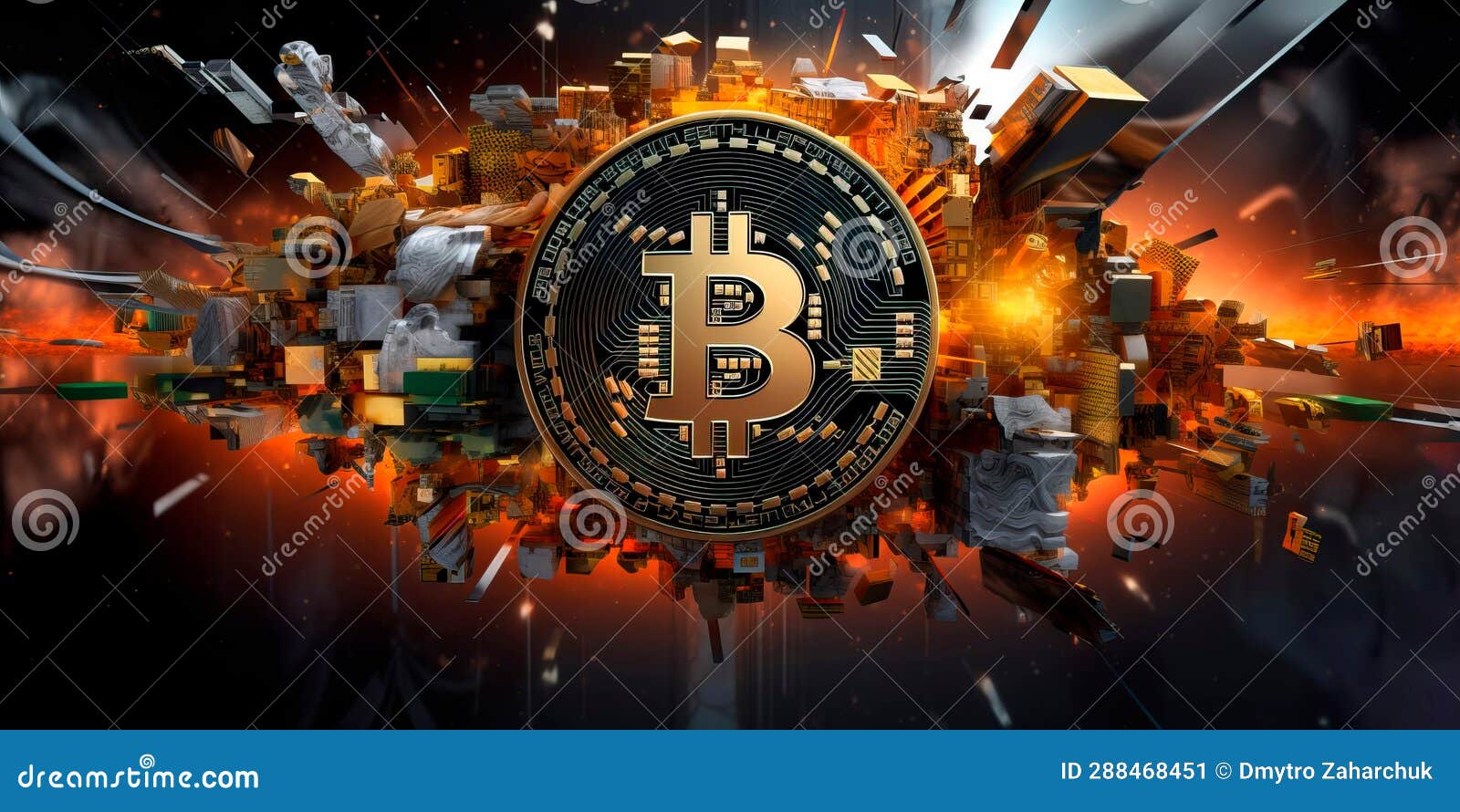 Bitcoin-themed Graphics, Including the Bitcoin Logo, Charts, and ...