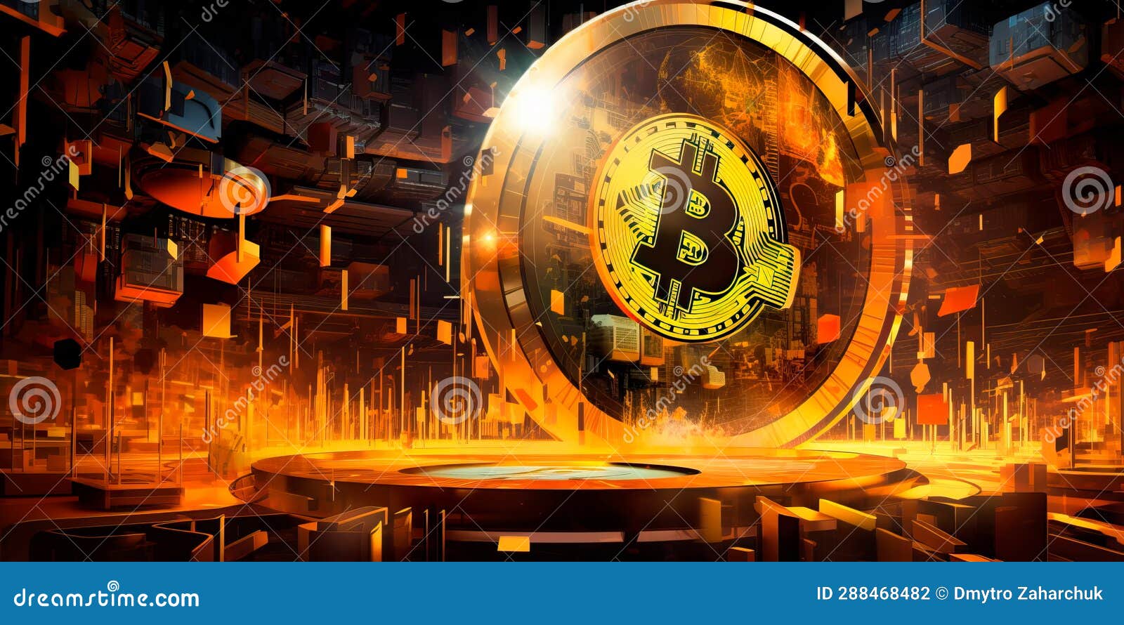 Bitcoin-themed Graphics, Including the Bitcoin Logo, Charts, and ...