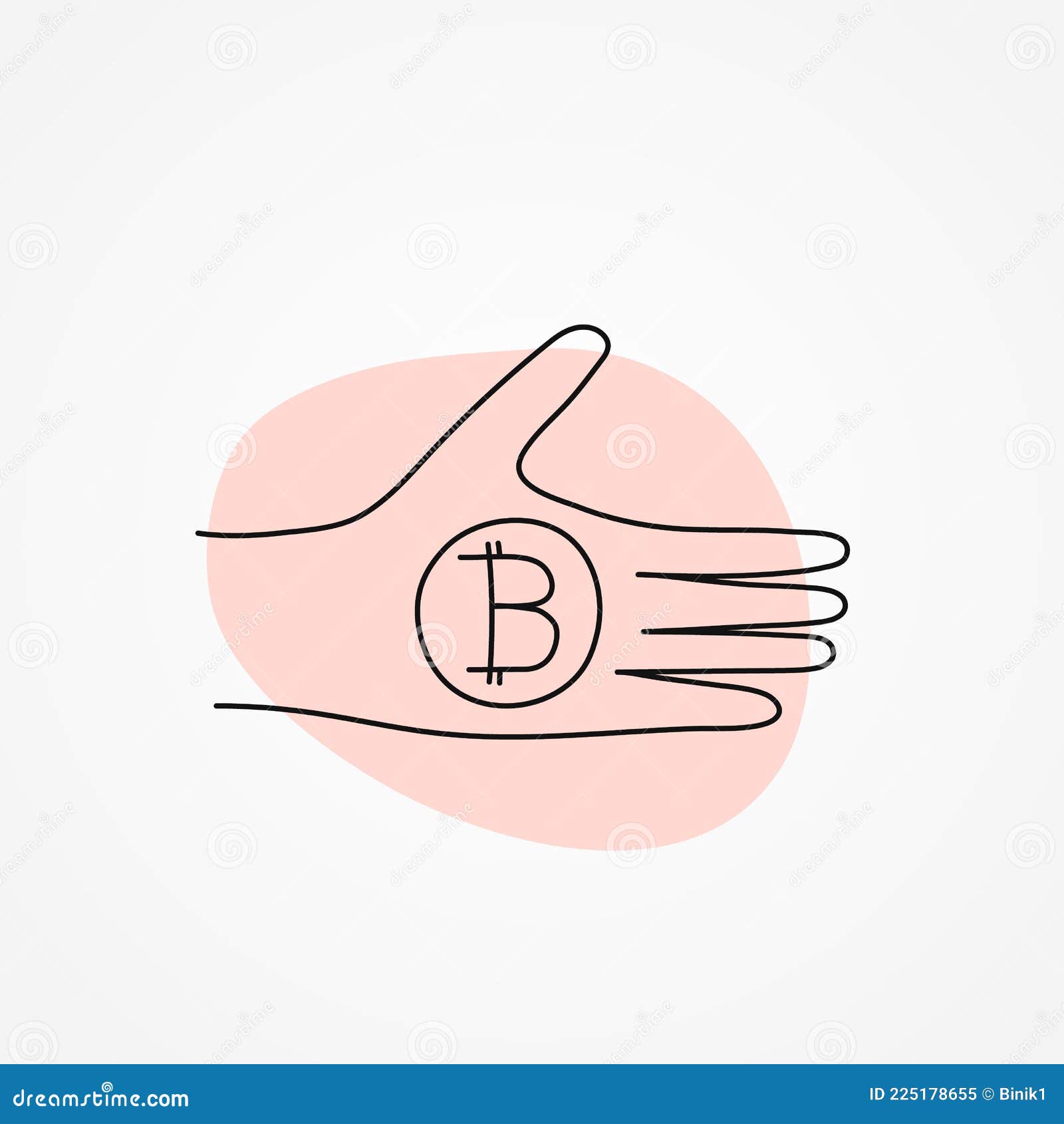 Bitcoin Token on the Hand - Vector Illustration Stock Vector ...