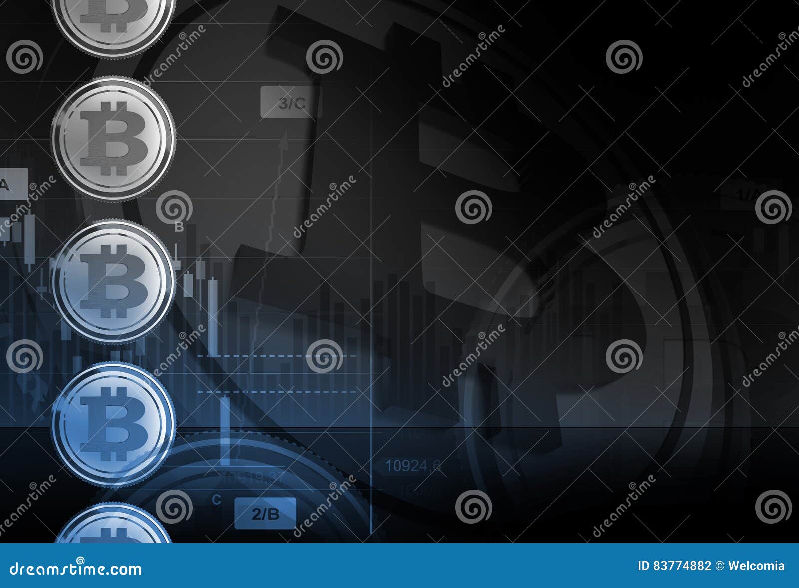 Bitcoin Trade Background stock illustration. Illustration of business ...