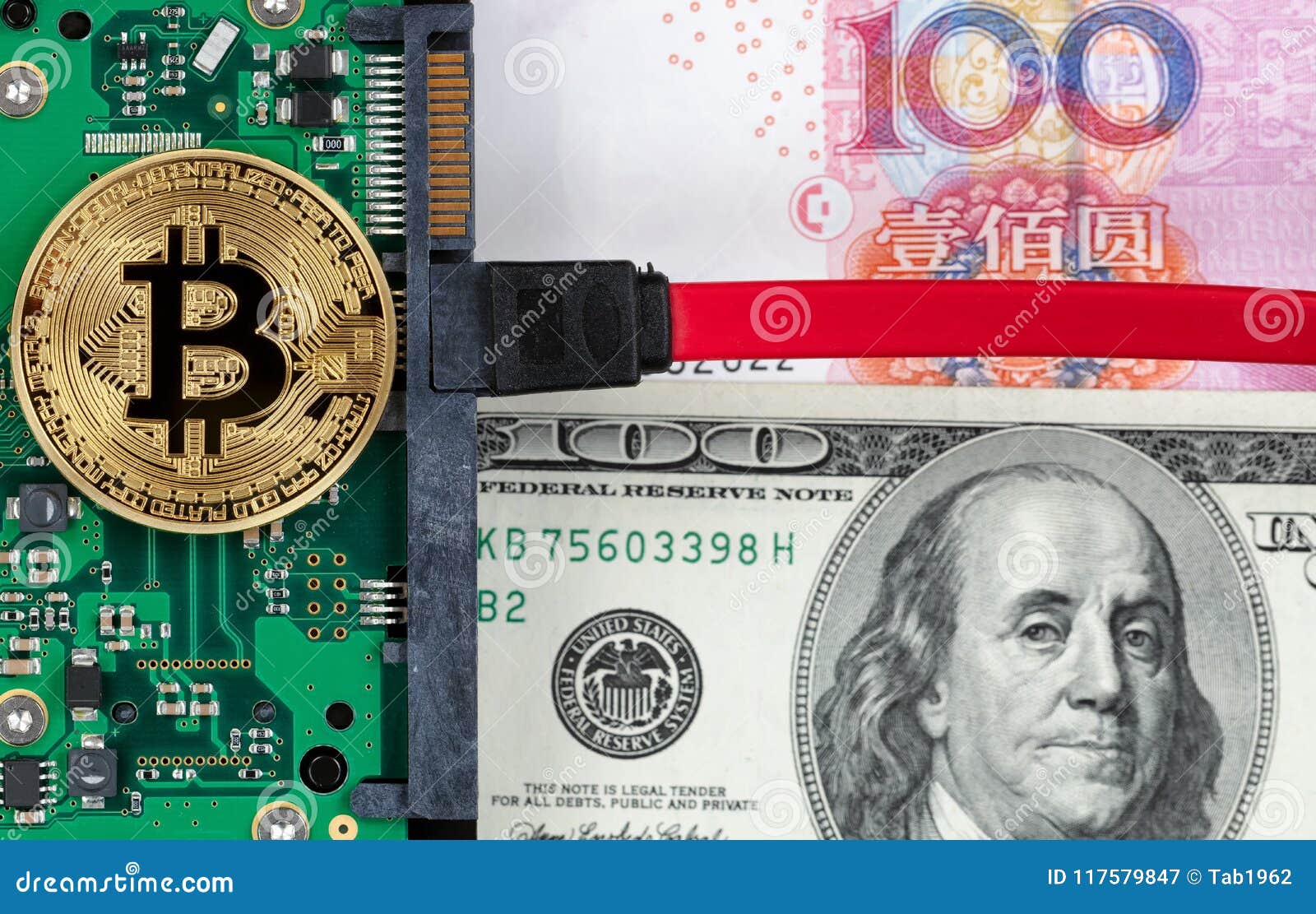 Future Currency with Traditional Paper Currencies Stock Image - Image ...