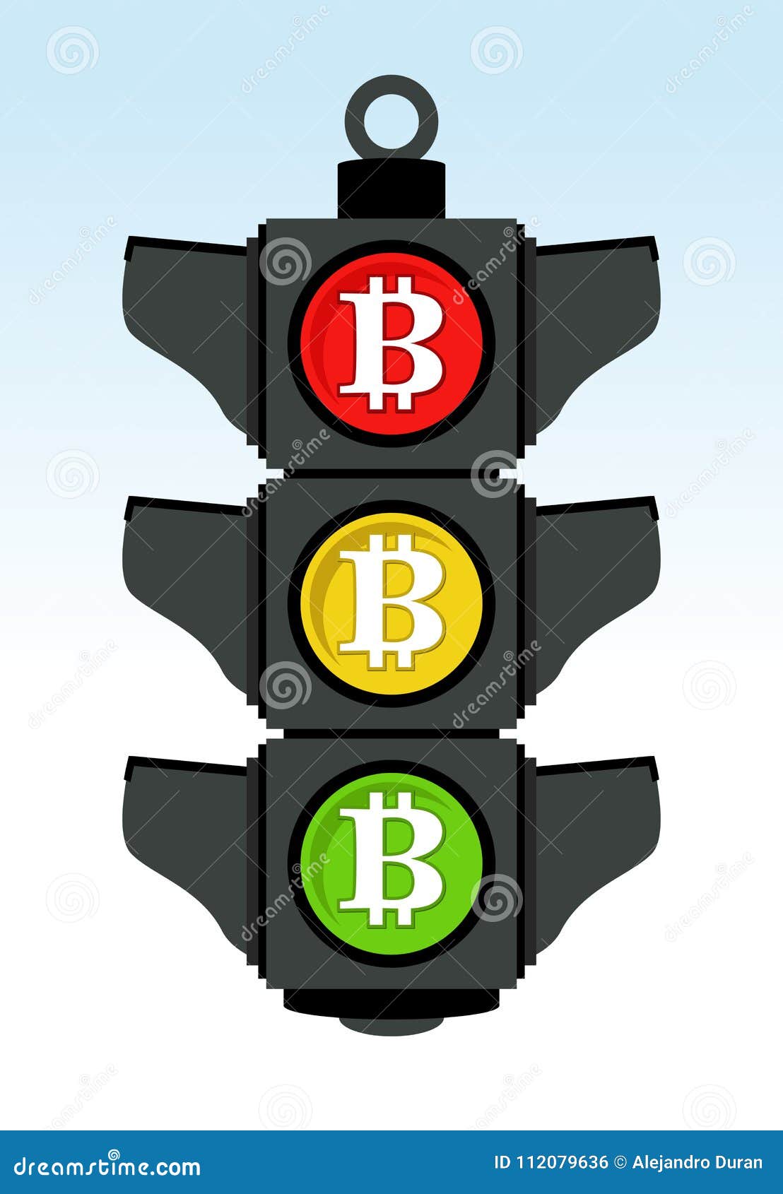 Bitcoin traffic lights stock vector. Illustration of conceptual - 112079636