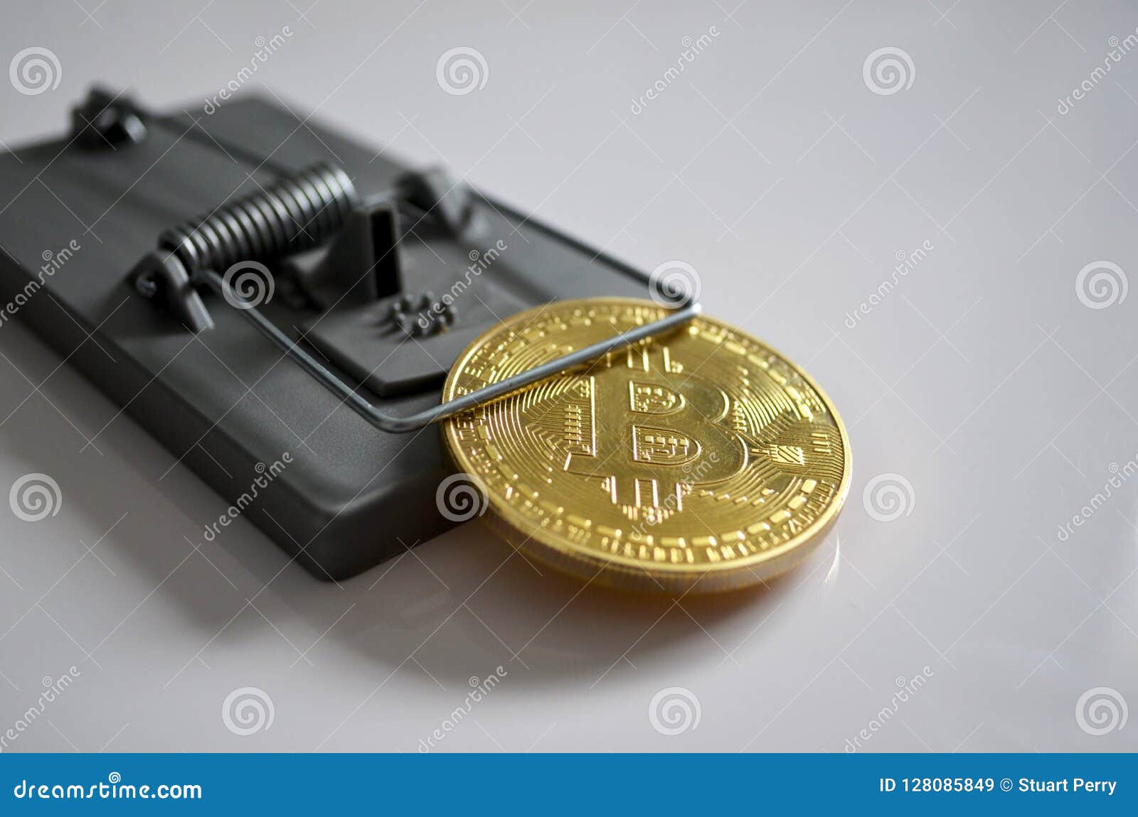 Bitcoin in a trap stock image. Image of mouse, price - 128085849