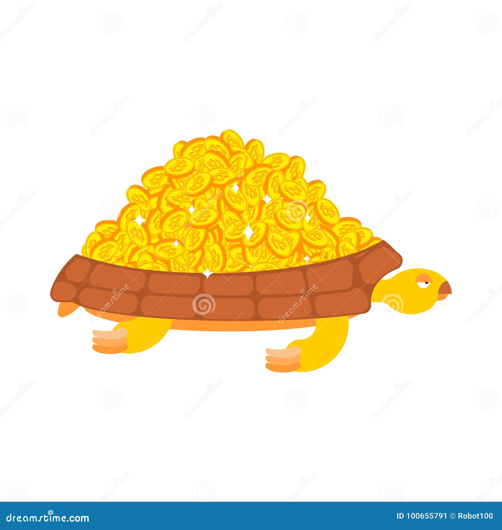 Bitcoin is Treasure. Turtle and Cryptocurrency Stock Vector ...