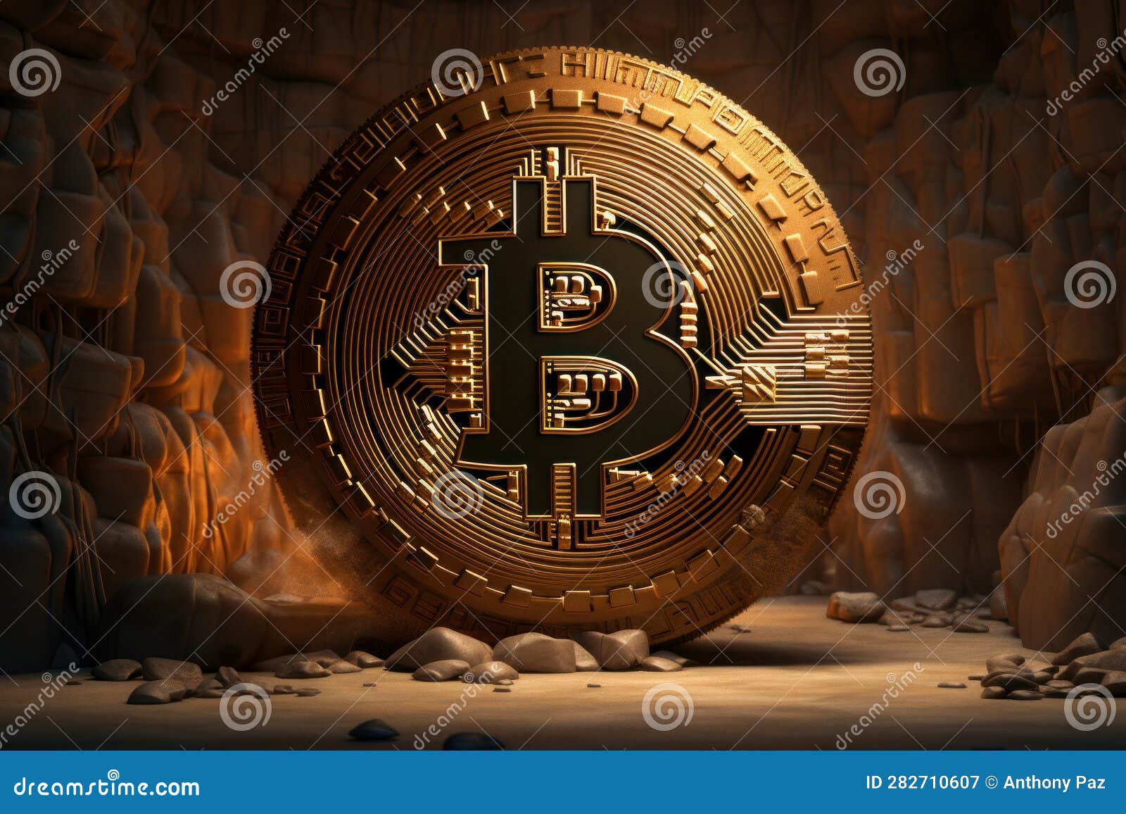 Bitcoin Treasure Unearthed: Bitcoin Coin Embedded in the Ground of a ...