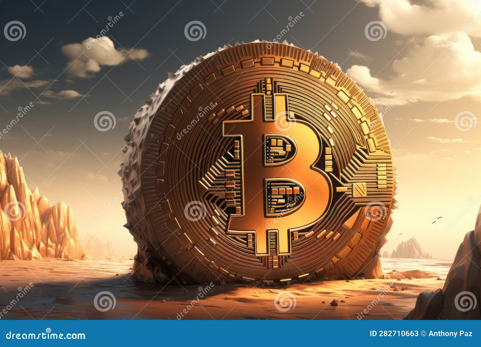 Bitcoin Treasure Unearthed: Bitcoin Coin Embedded in the Ground of a ...