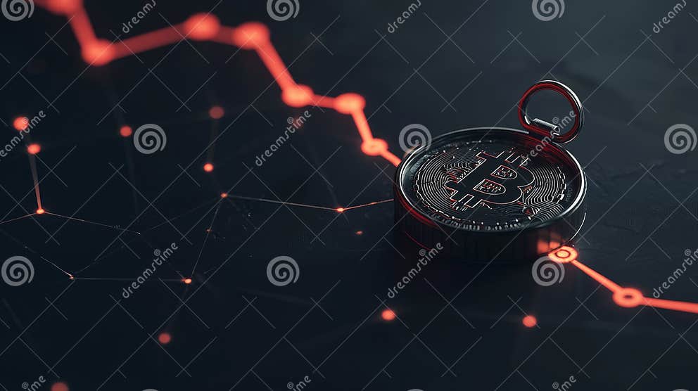 Bitcoin Trend Line Concept in Highresolution 3D Render Stock ...