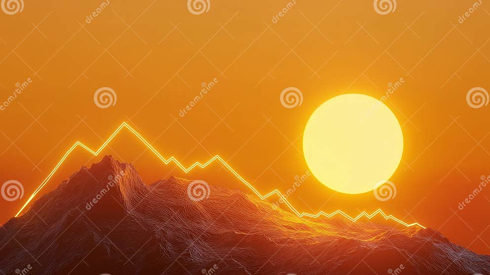 Bitcoin Trend Line 3D Render in 8K Resolution Finance Forecast Stock ...