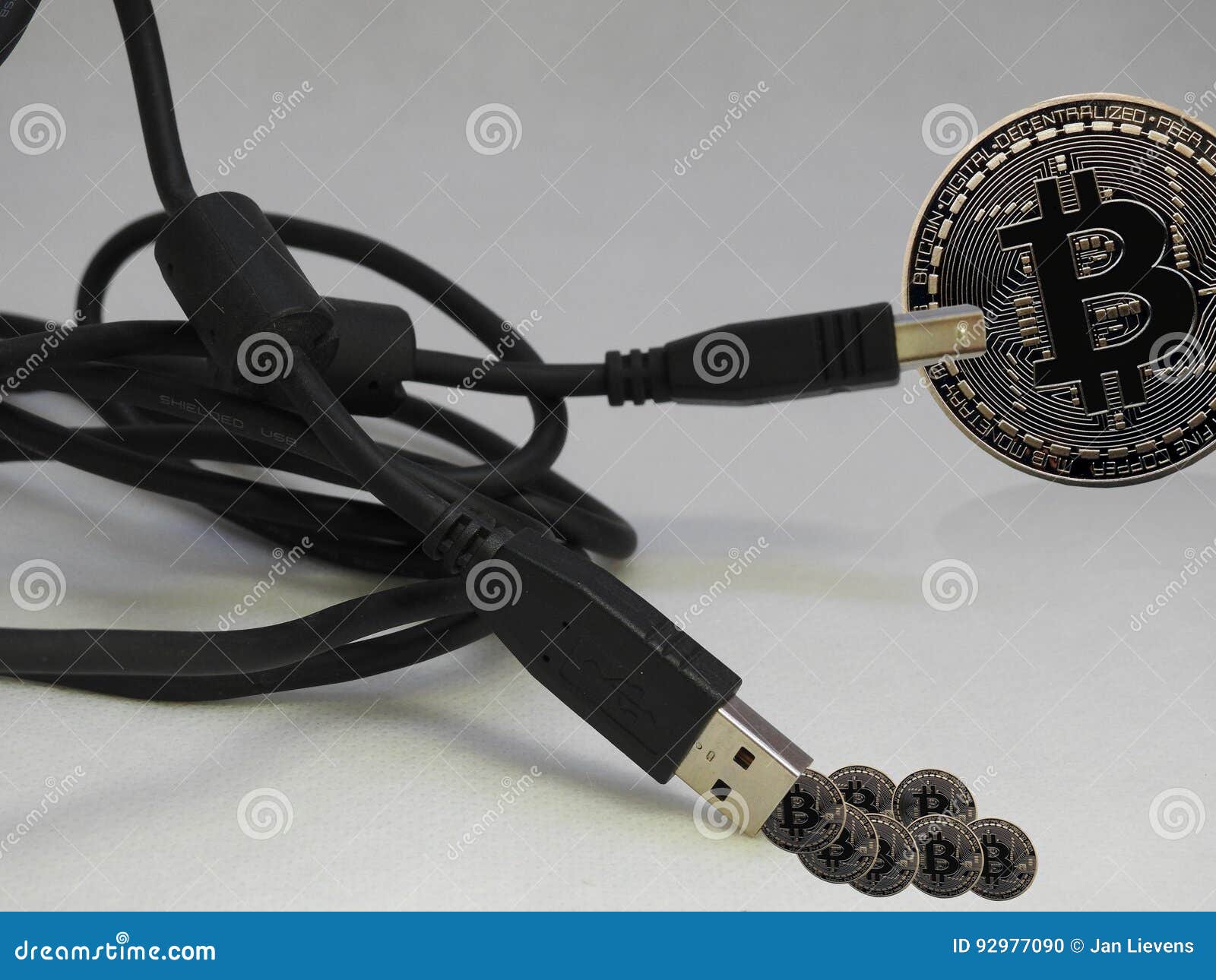 Bitcoin USB connected stock photo. Image of connect, physical - 92977090