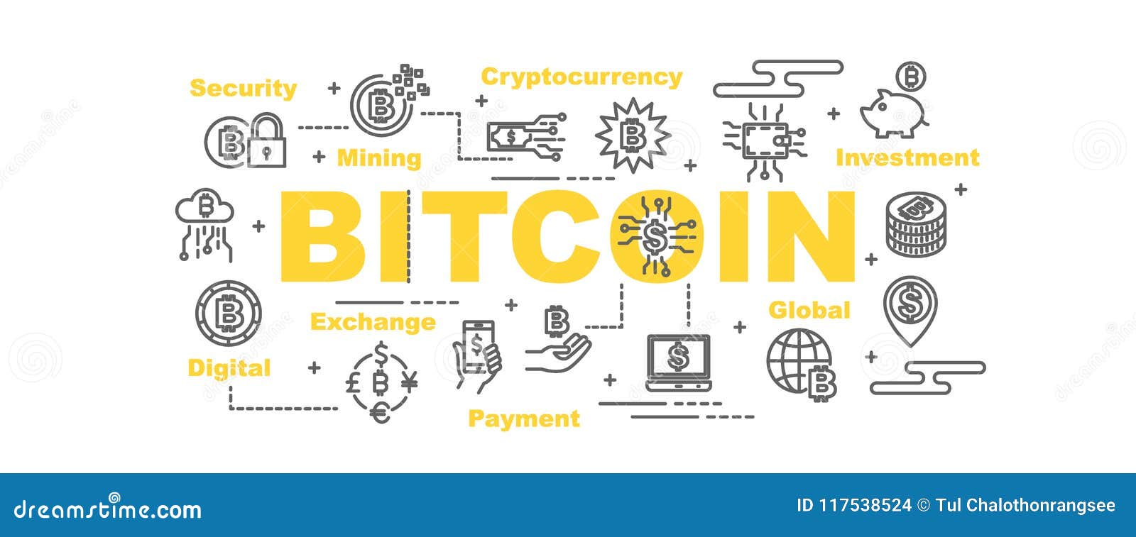 Bitcoin vector banner stock vector. Illustration of smartphone - 117538524