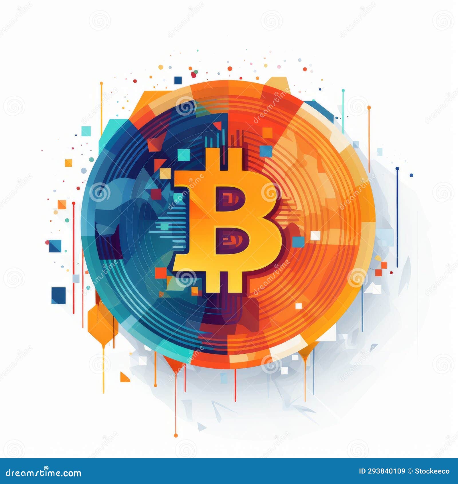 Bitcoin Vector Illustration: Abstract Concept of Cryptocurrency Symbol ...