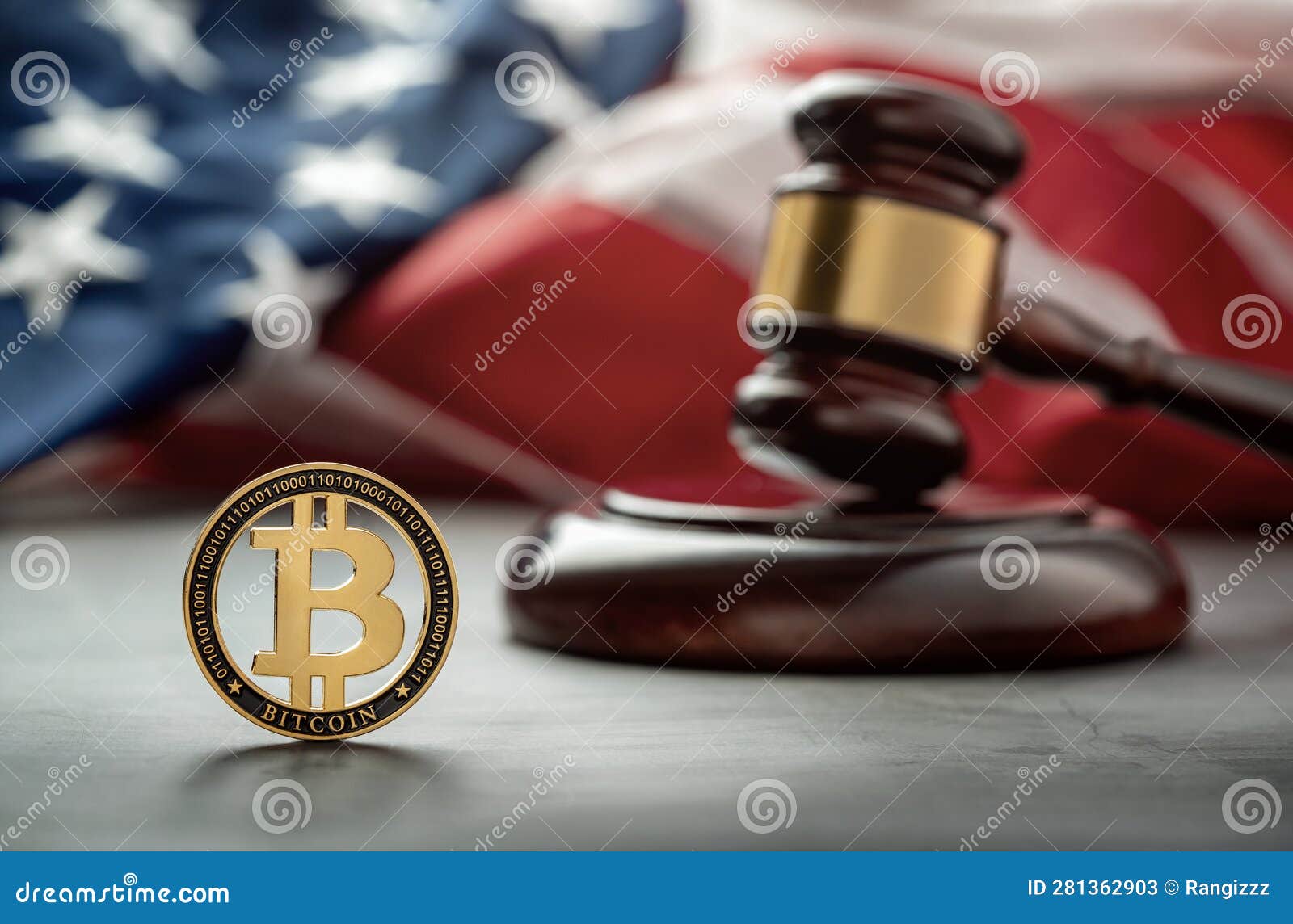 Bitcoin Vs American Government Concept Stock Image - Image of money ...