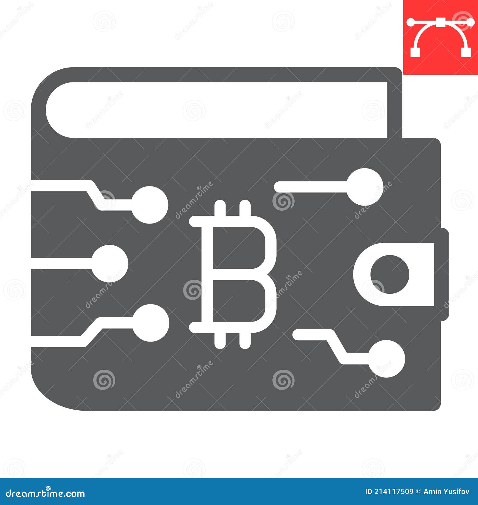Bitcoin Wallet Glyph Icon, Cryptocurrency and Bitcoin, Wallet Vector Icon, Vector Graphics ...