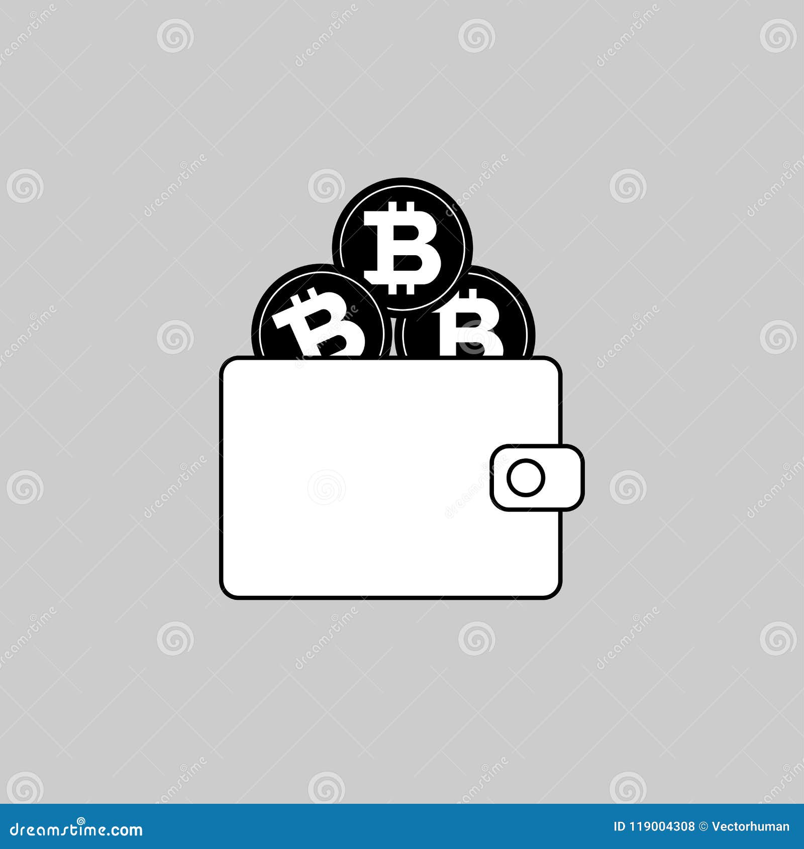Bitcoin wallet sign stock vector. Illustration of isolated - 119004308