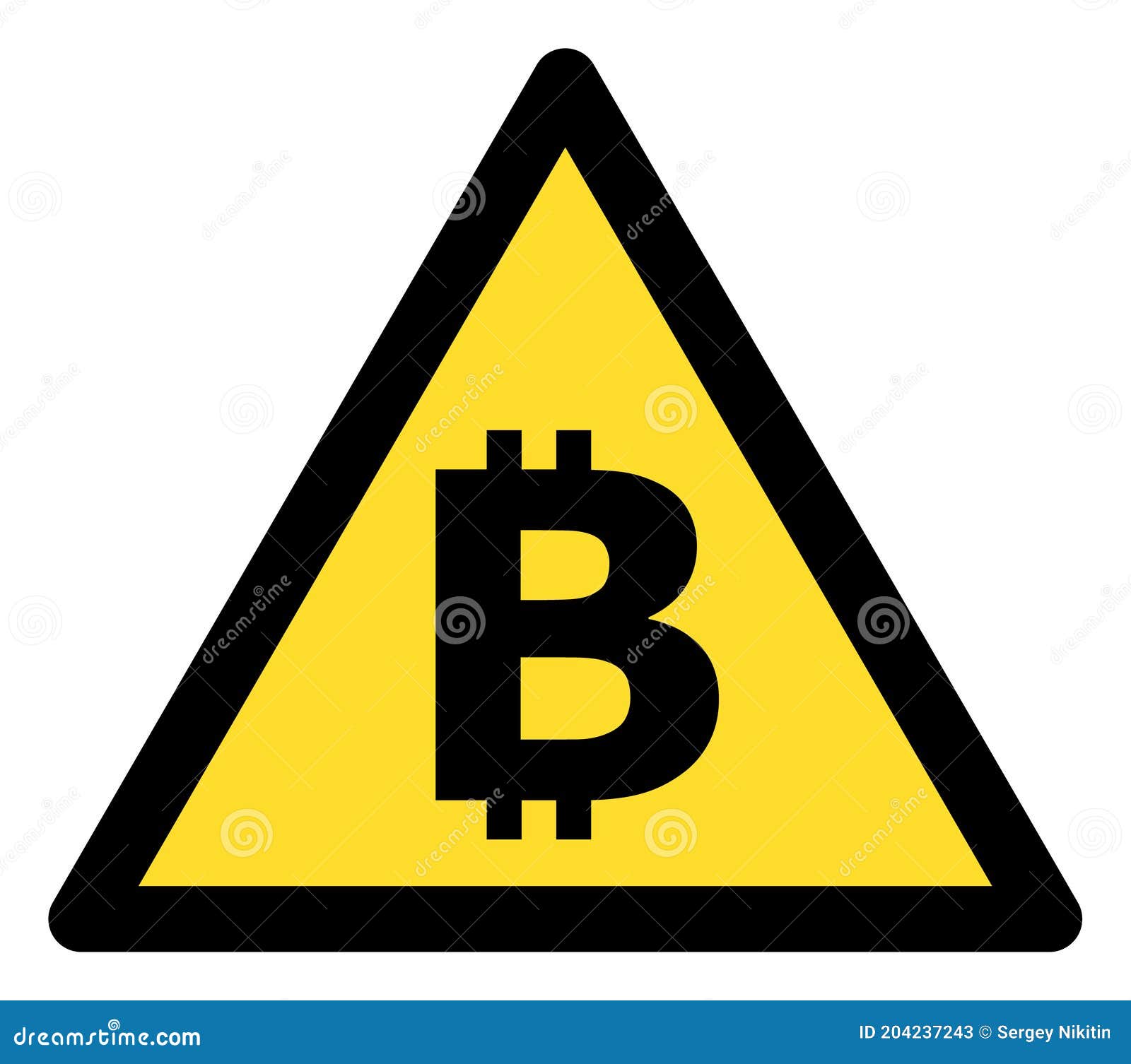 Bitcoin Warning Flat Icon Illustration Stock Vector - Illustration of ...