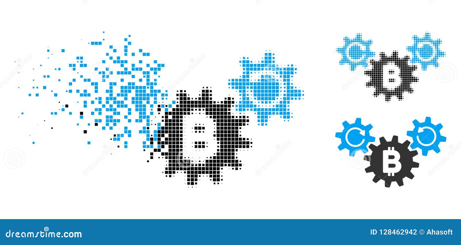 Destructed Pixel Halftone Bitcoin Wheels Rotation Icon Stock Vector ... Destructed Pixel Halftone Bitcoin Wheels Rotation Icon Stock Vector ...
