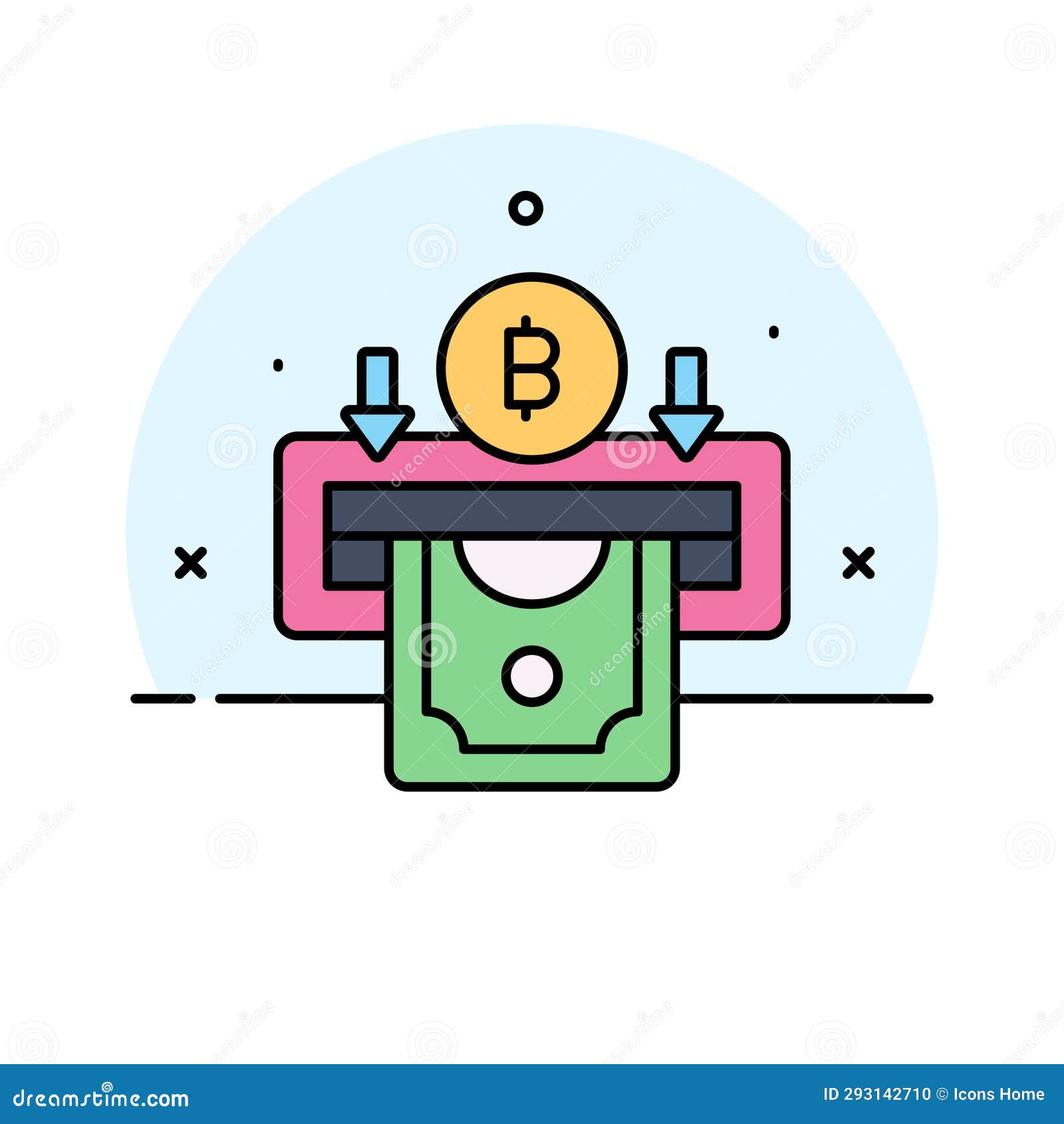Bitcoin Withdraw Vector Design Isolated on White Background Stock ...