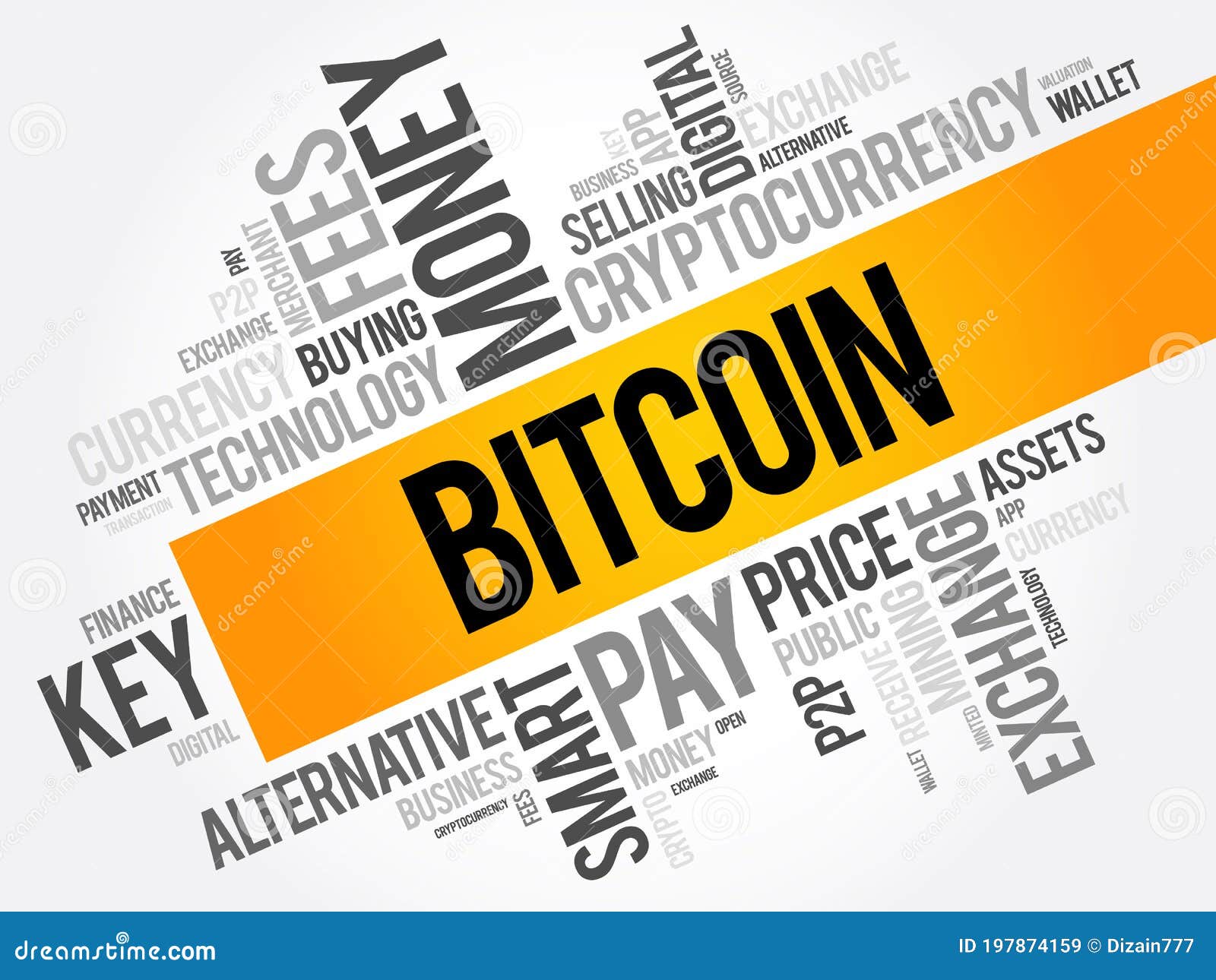 Bitcoin Word Cloud Collage, Business Concept Background Stock ...