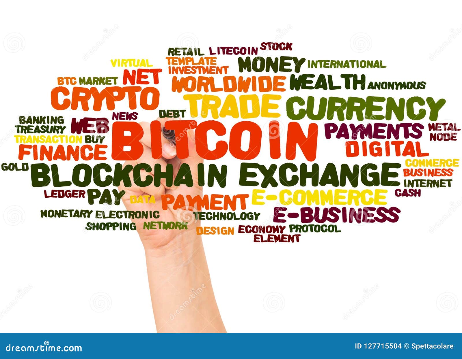 `Bitcoin` Word With Halftone Effect. Each Letter Consists Of Zeros And ...