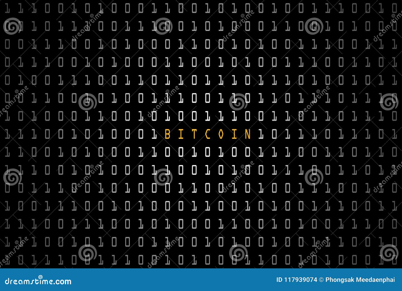 Bitcoin Word with Technology Digital Dark or Black Background with ...