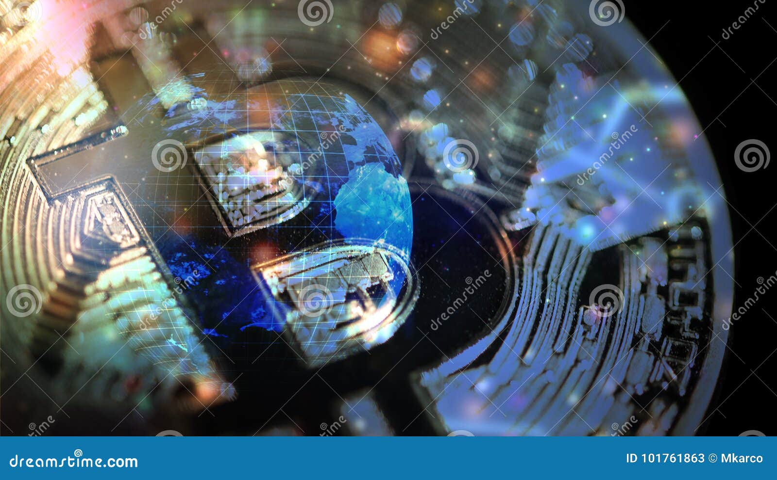 Bitcoin Worldwide Digital Currency Abstract Illustration Stock Image ...
