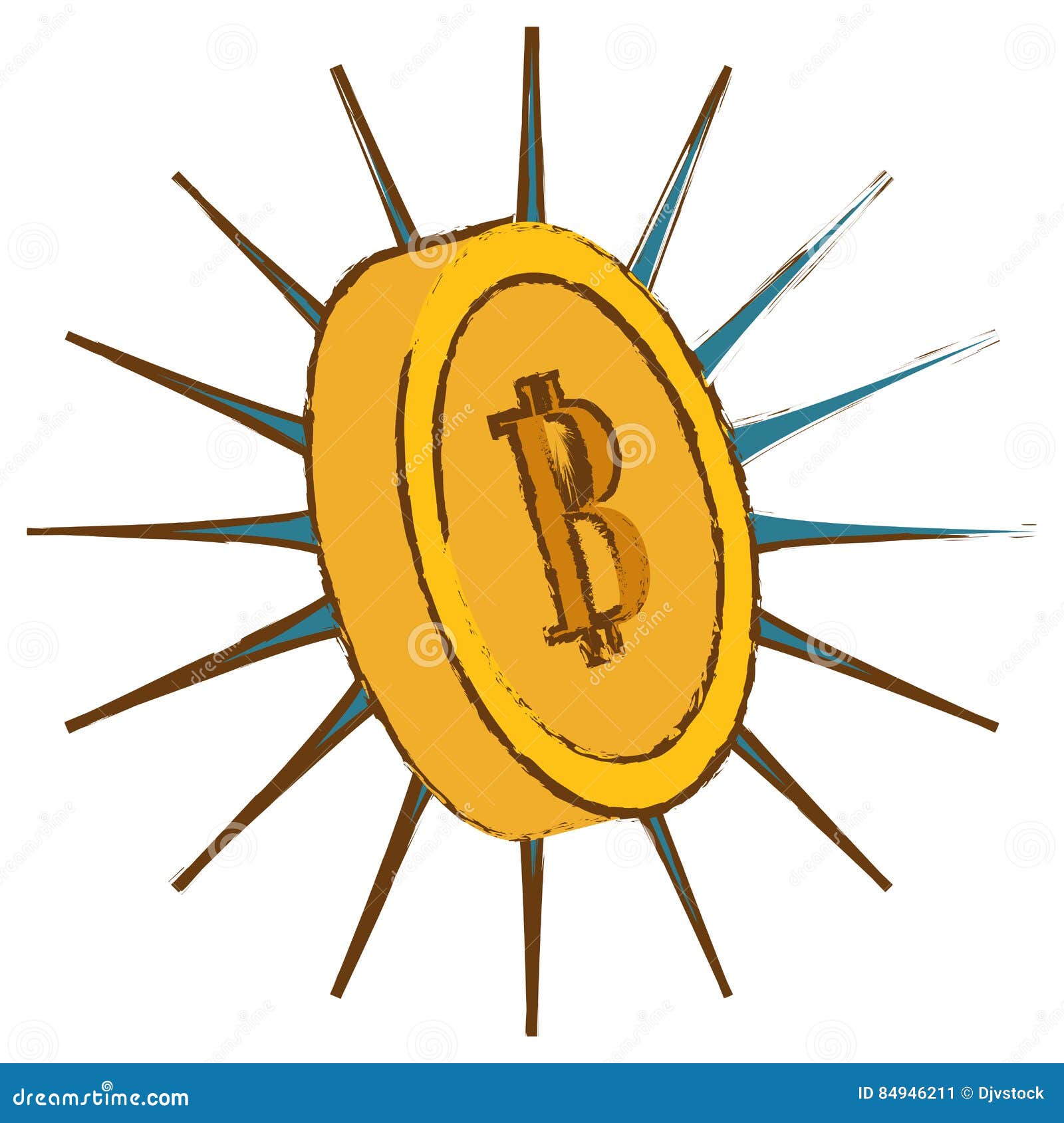 Bitcoin Yellow, Digitally Lit Money Symbol Stock Illustration ...