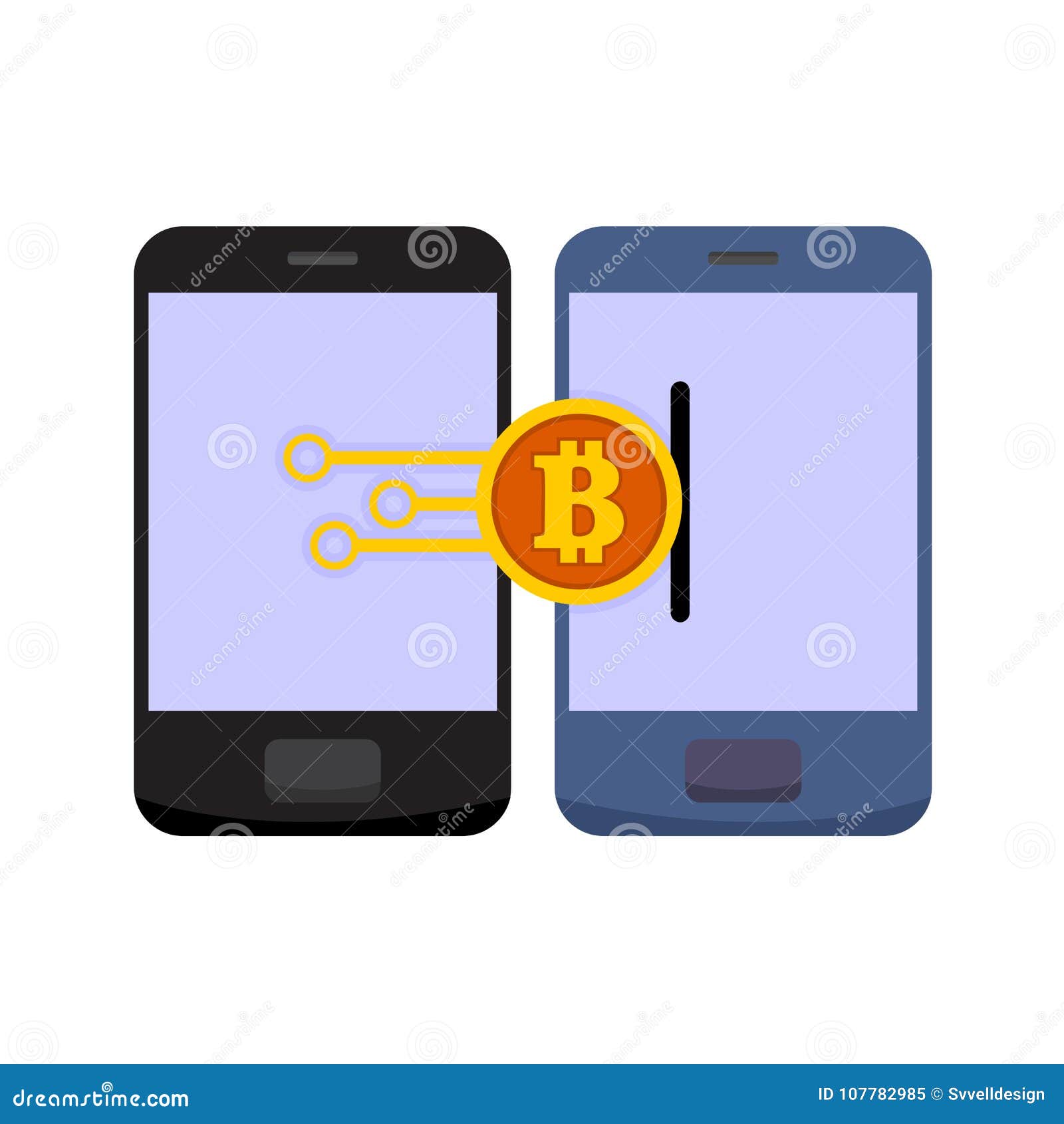 Bitcoind Mobile Electronic Transfer Vector Illustration Graphic Stock ...
