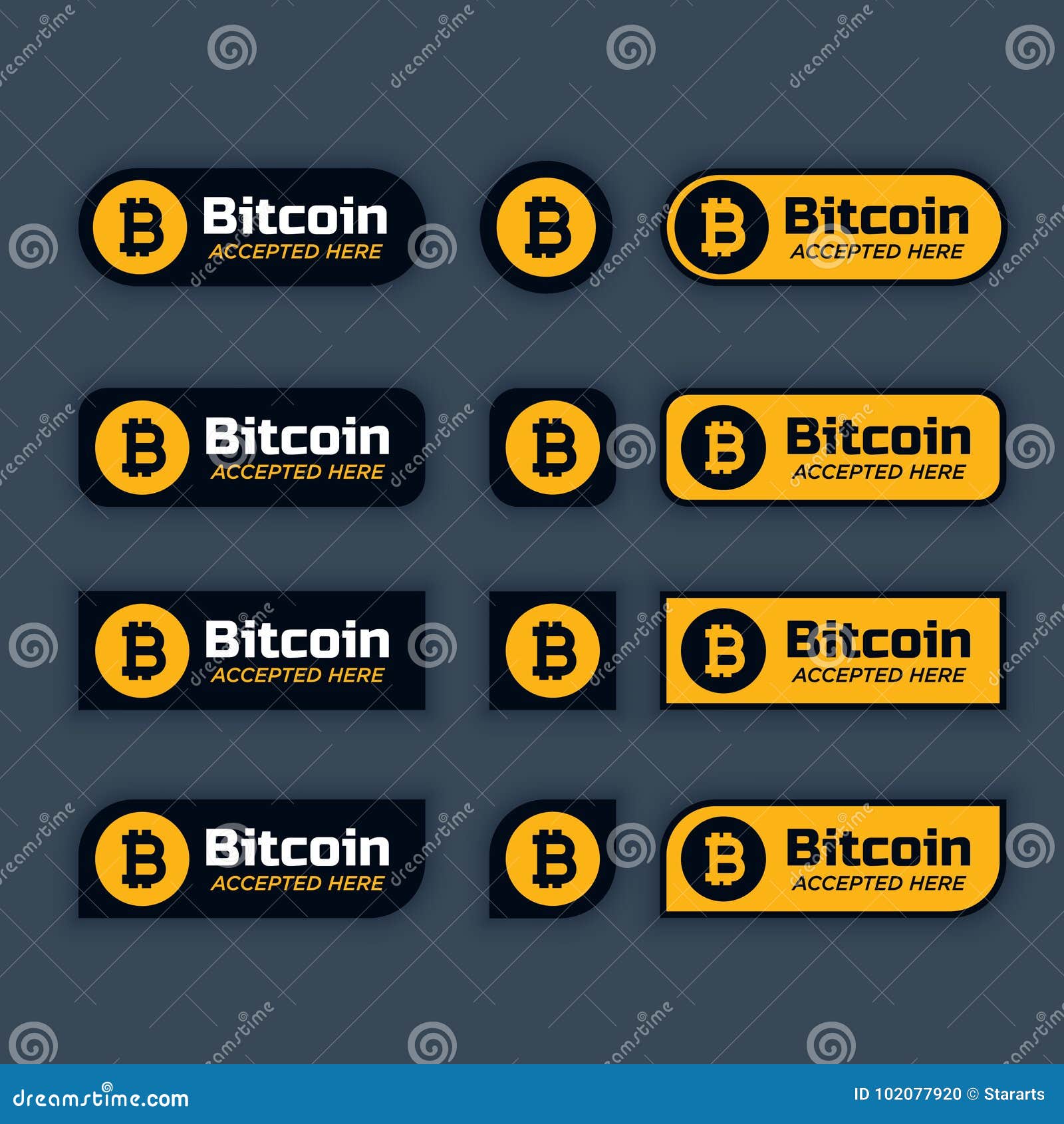 Bitcoins Cryptocurrency Buttons or Labels Set Stock Vector ...