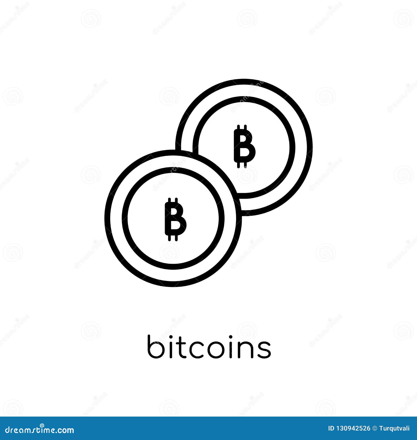 Bitcoins Icon. Trendy Modern Flat Linear Vector Bitcoins Icon on Stock ...