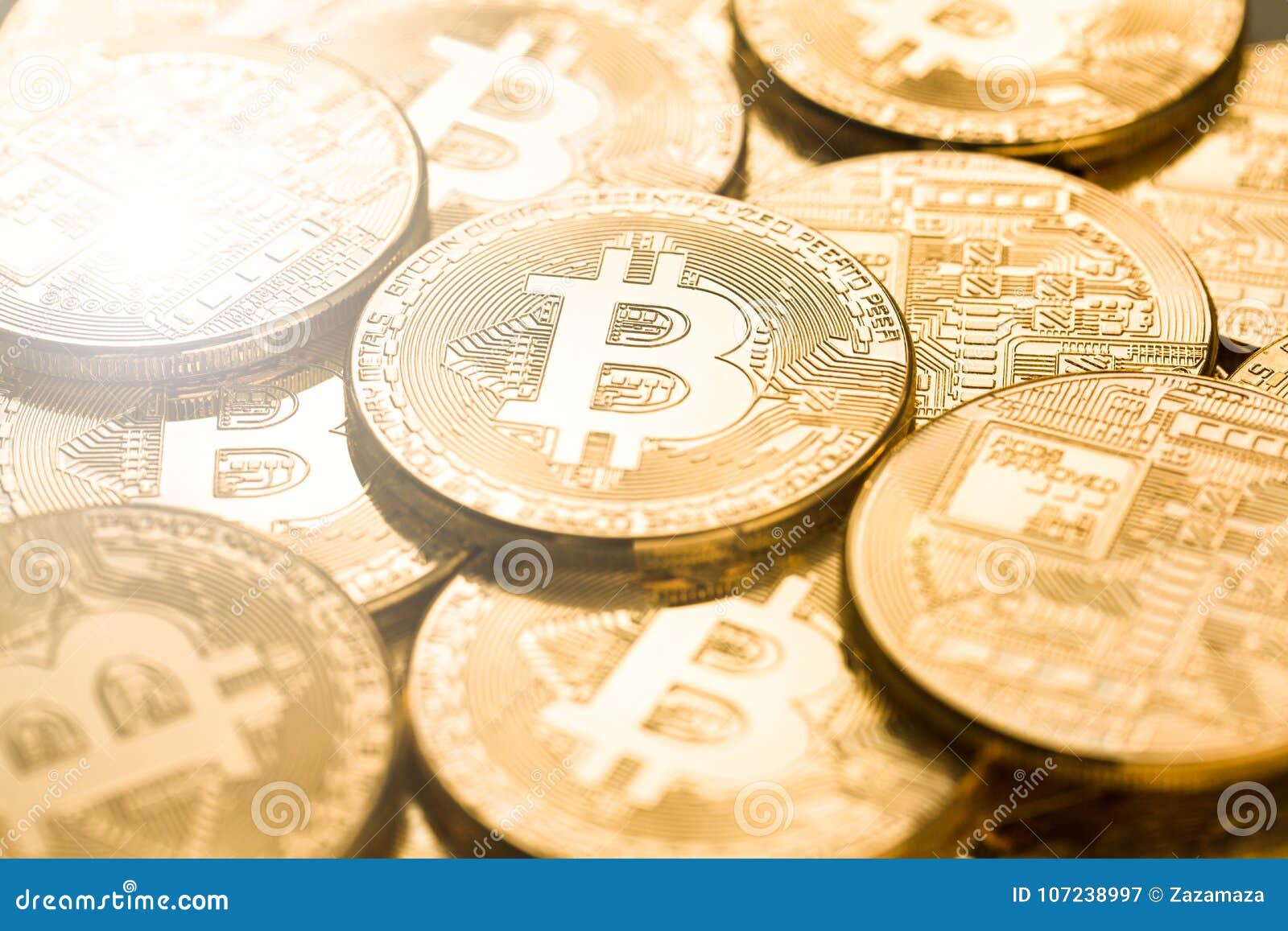 Bitcoins with Selective Focus. Physical Bit Coins. Digital Currency ...
