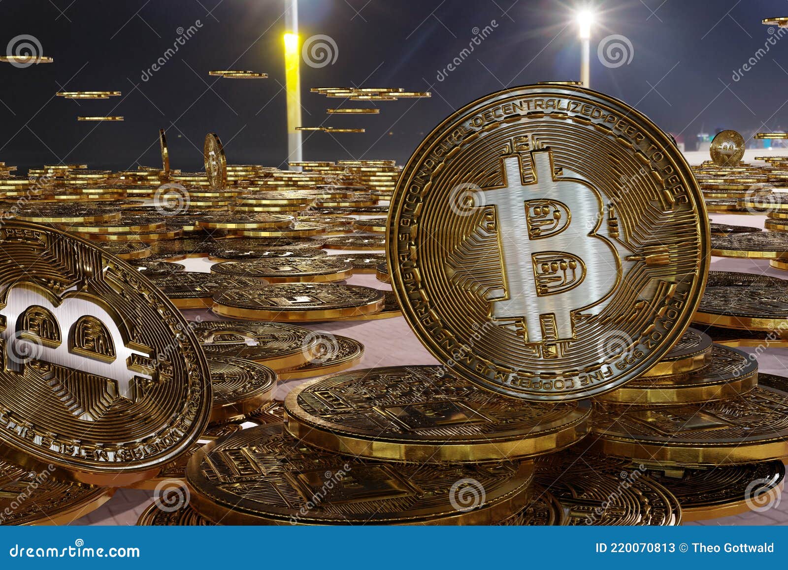 Bitcoins with Silver Symbol Stock Illustration - Illustration of ...