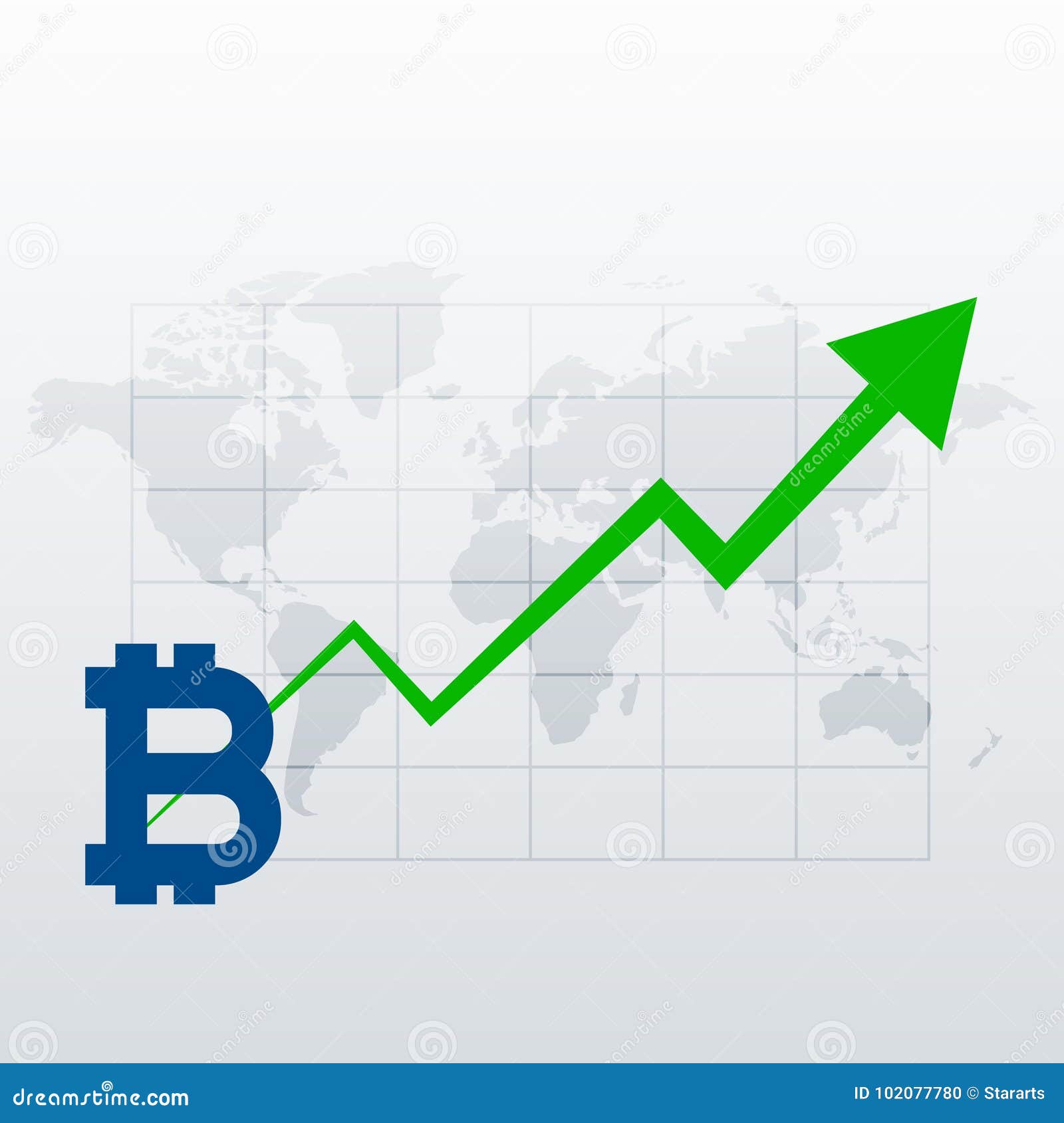 Bitcoins Upward Trend Growth Chart Stock Vector - Illustration of ...
